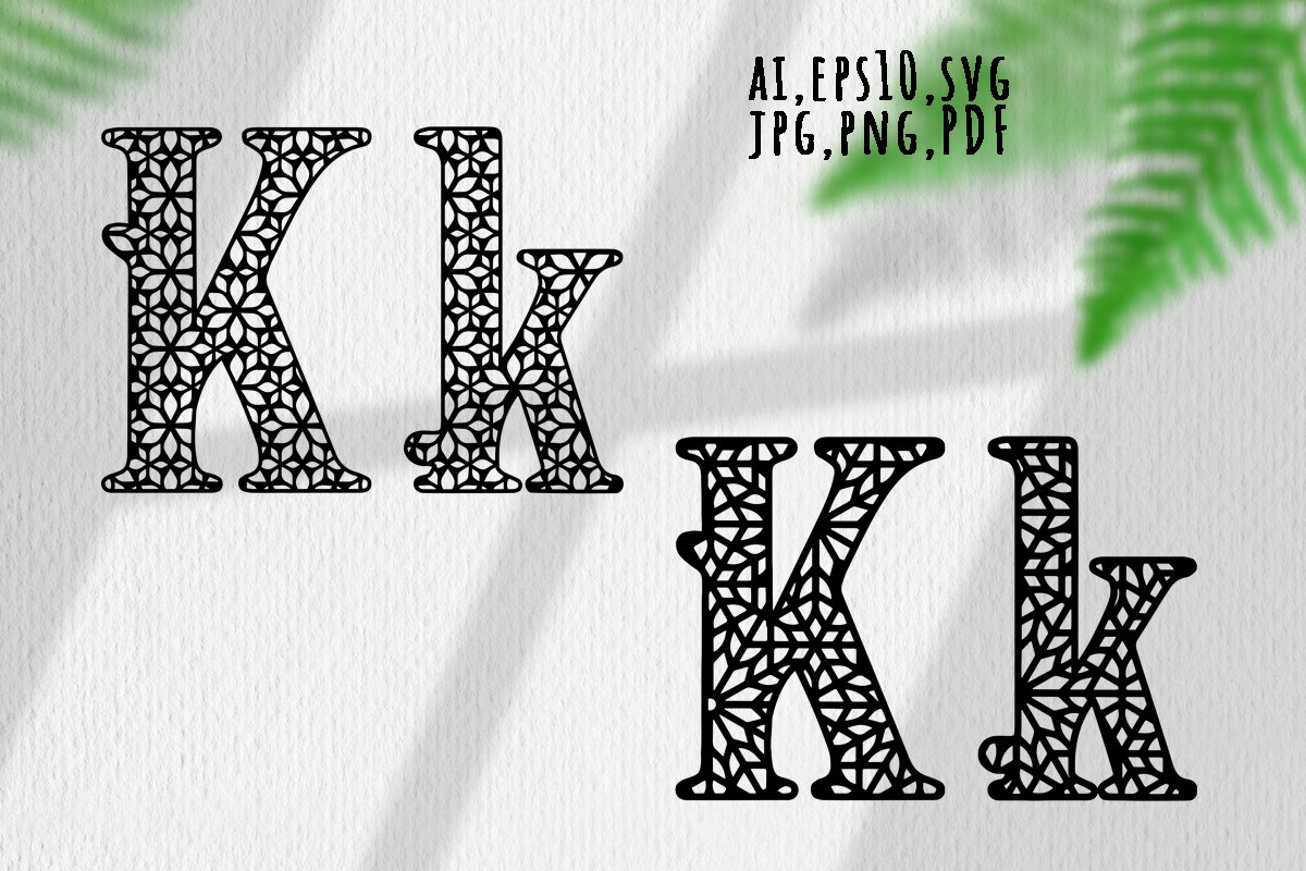 Decorative letter K. SVG Cut file