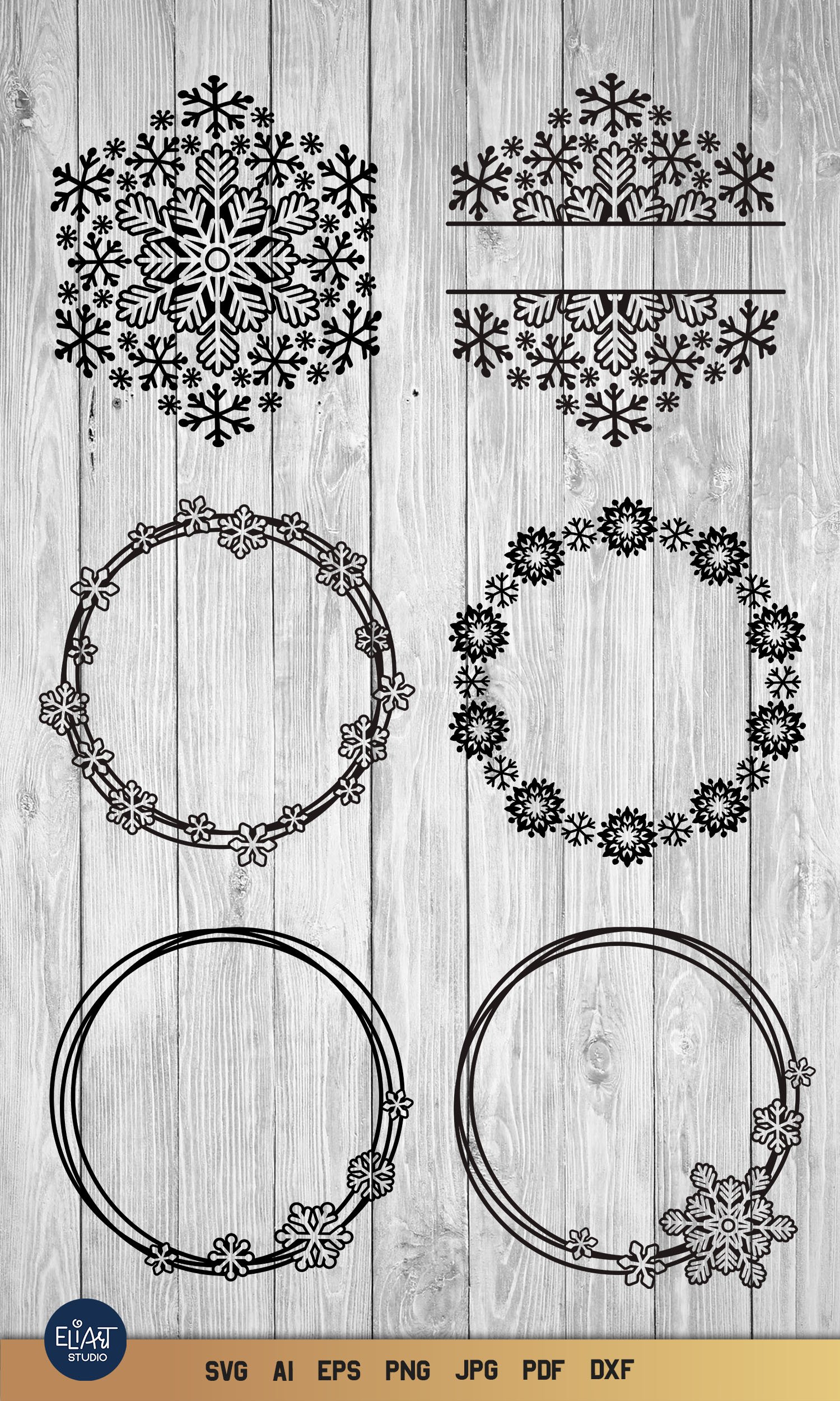 Christmas SVG Monograms | Split Monogram SVG | Frame SVG