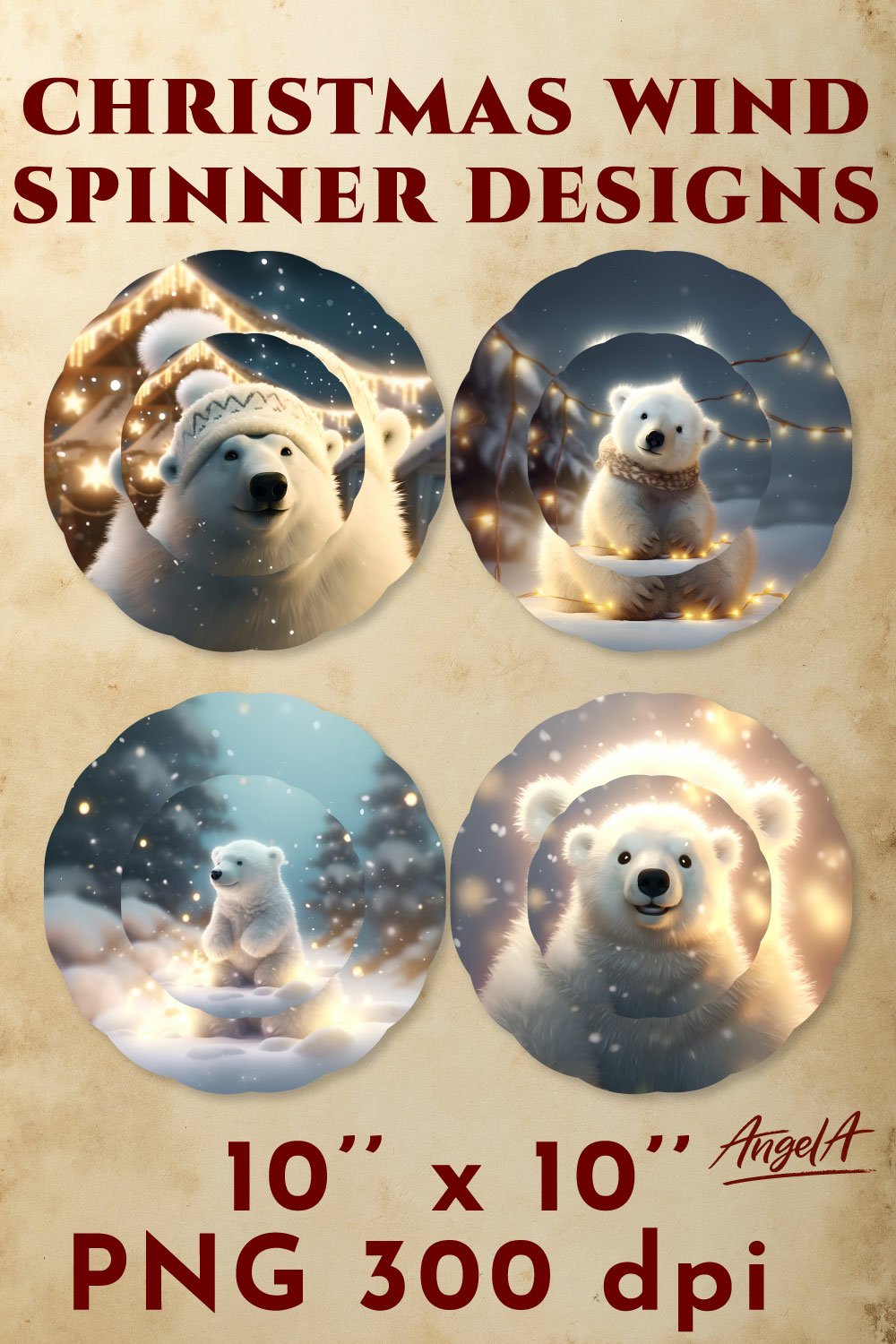 Polar bear illustrations / Bear wind spinner bundle