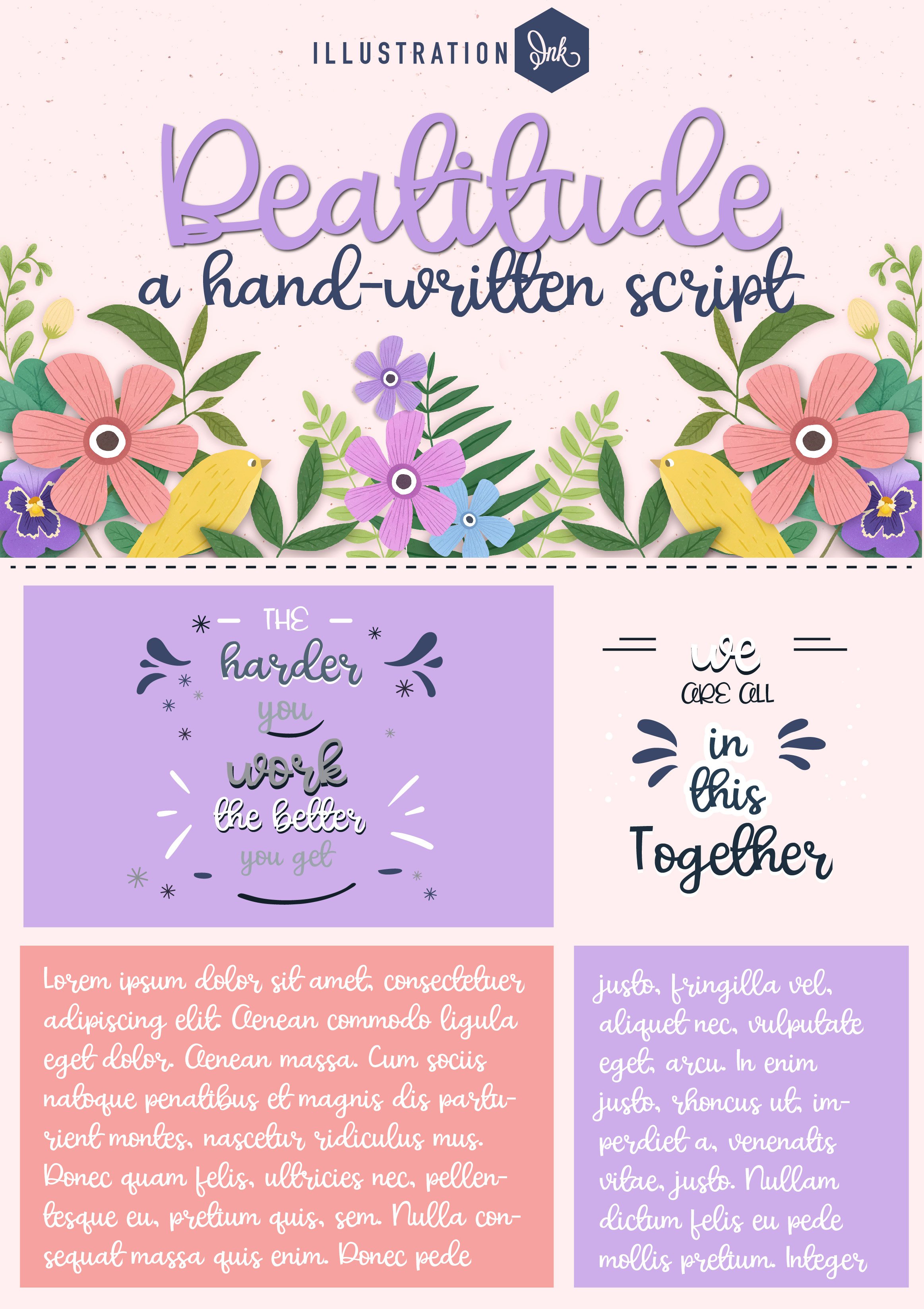 Handcrafted cursive script