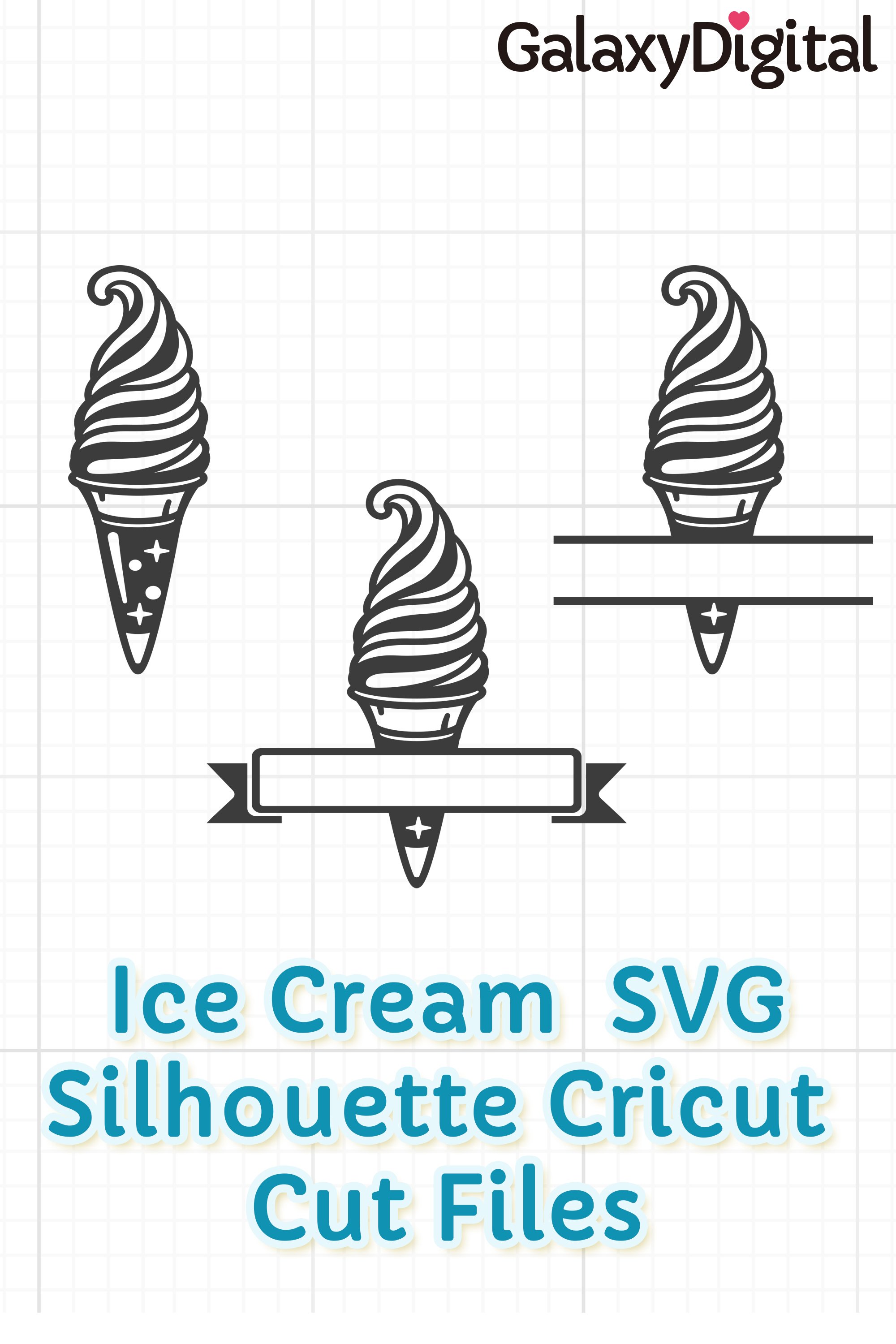 Ice Cream Monogram Frame SVG, Ice Cream SVG