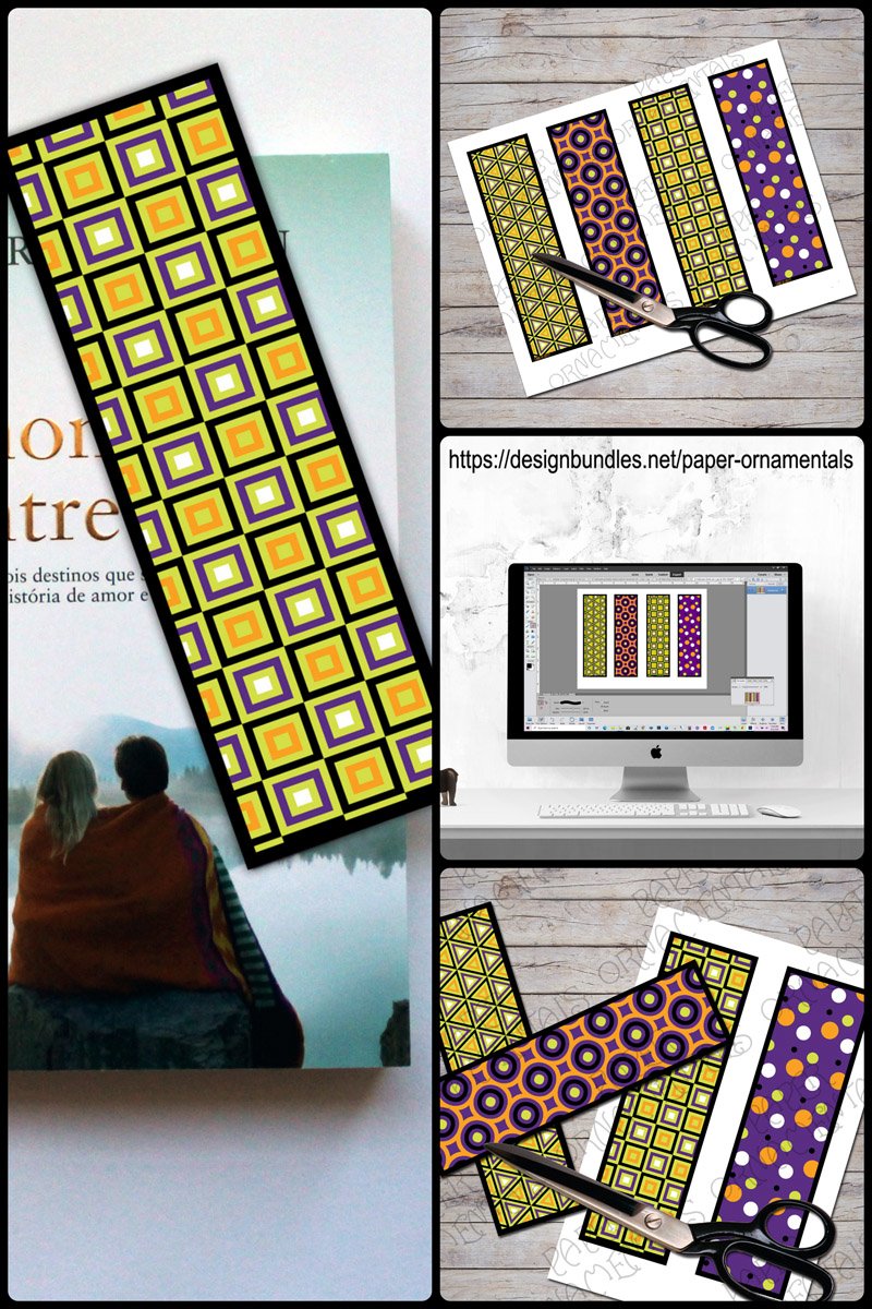 Halloween Patterns Printable Bookmark Set 1