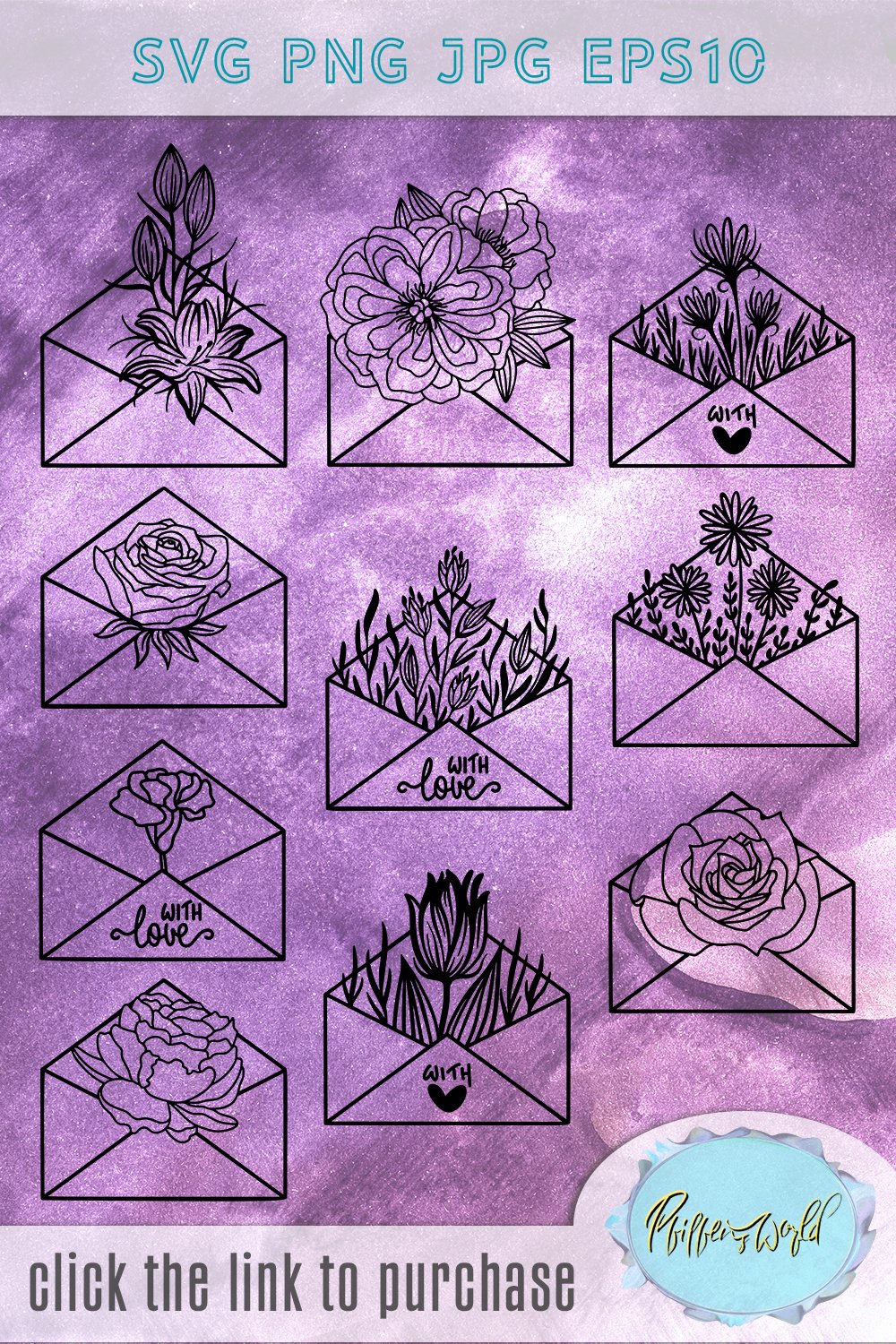 Floral Envelope SVG Bundle | Wedding Designs with Flowers