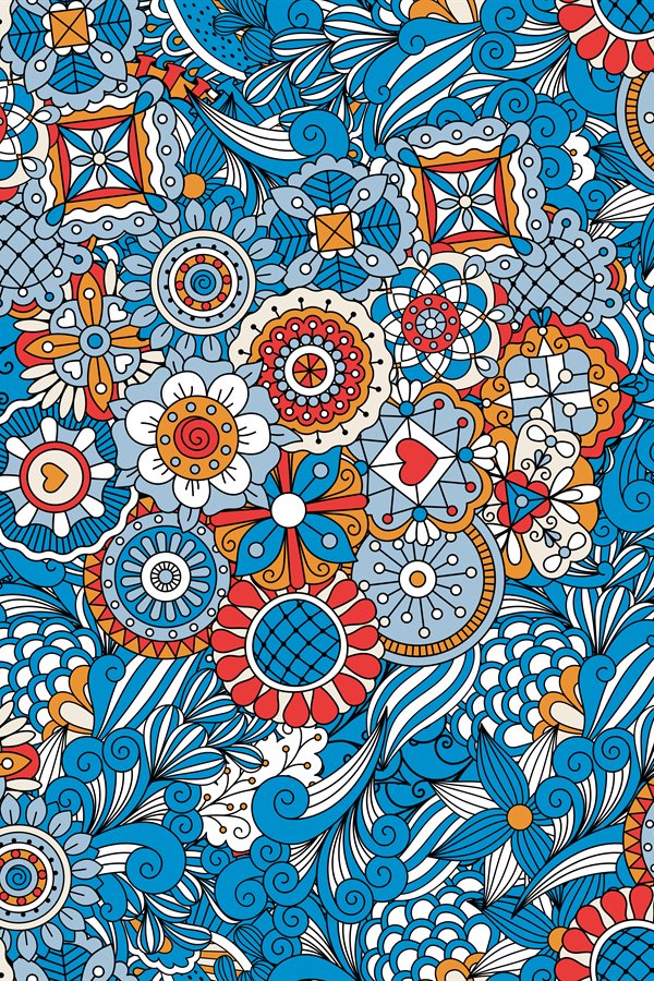 Blue floral decorative background