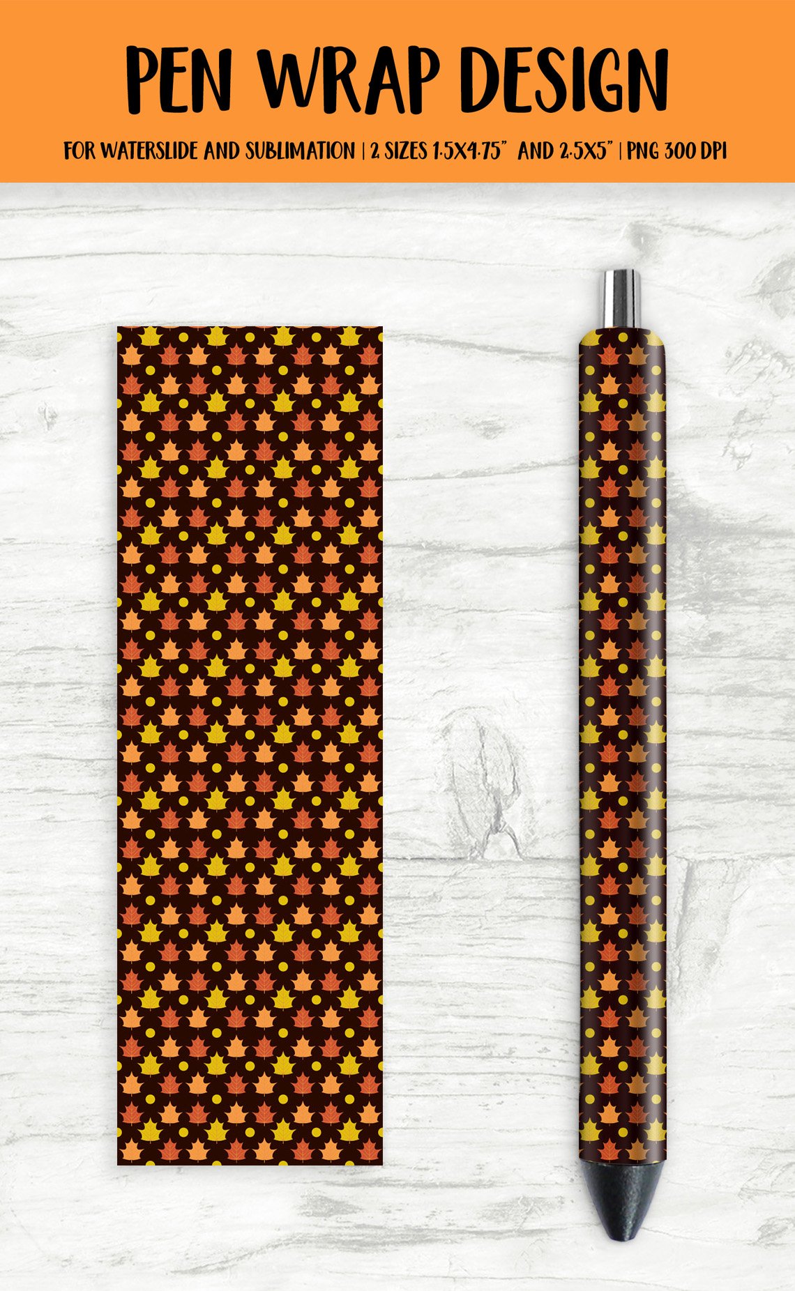 Fall Maple Leaves Pen Wrap Sublimation or (2230508)
