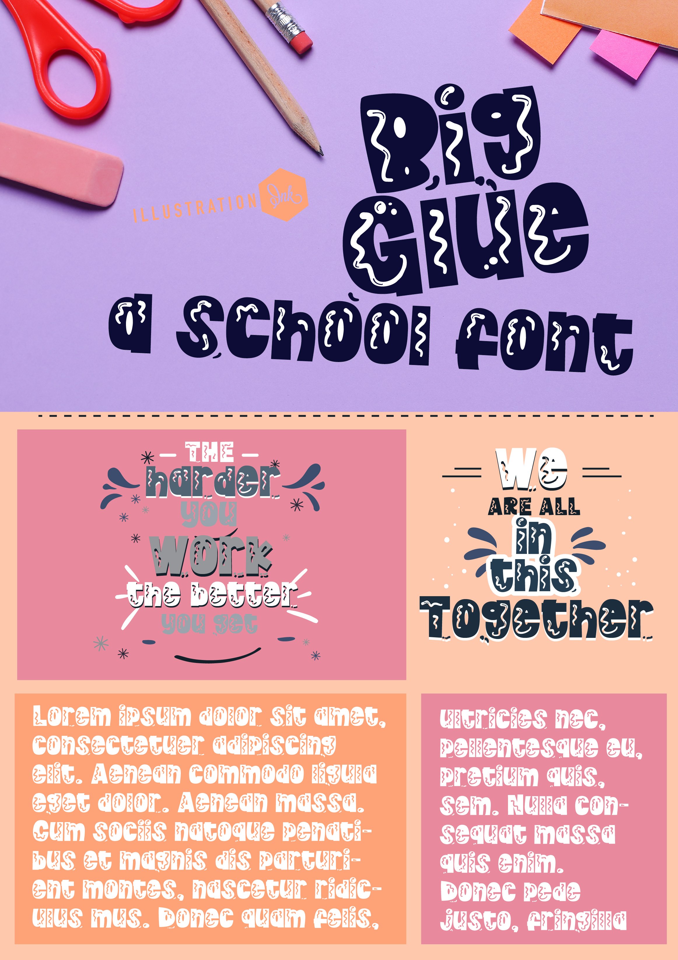 Hand-crafted, school themed font