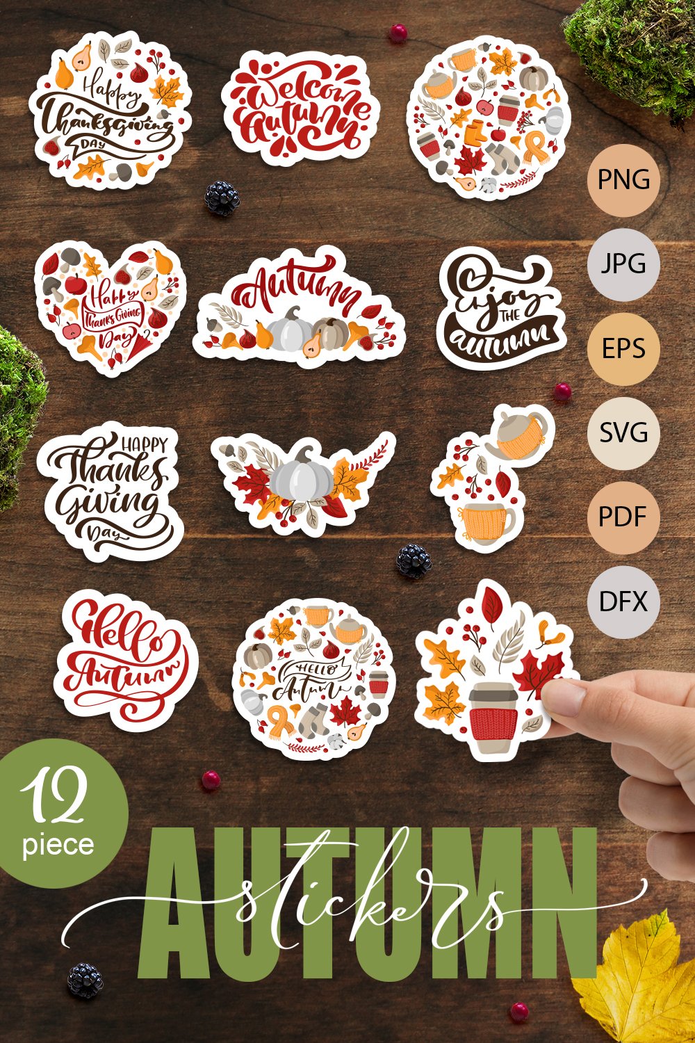 Cute Autumn Stickers Pack PNG