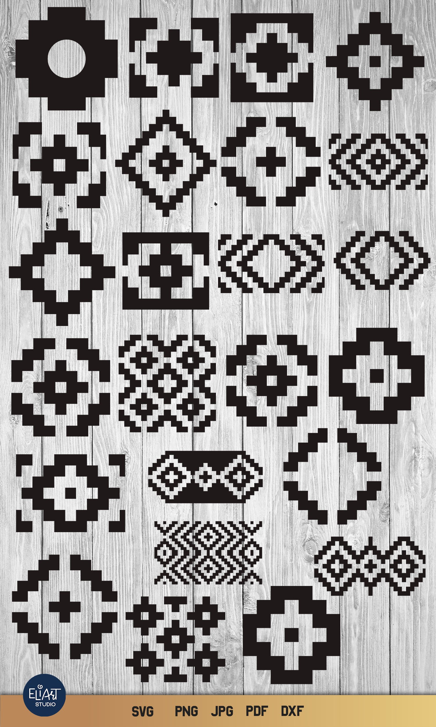 Inca Pattern SVG Ornaments | Tribal SVG Elements