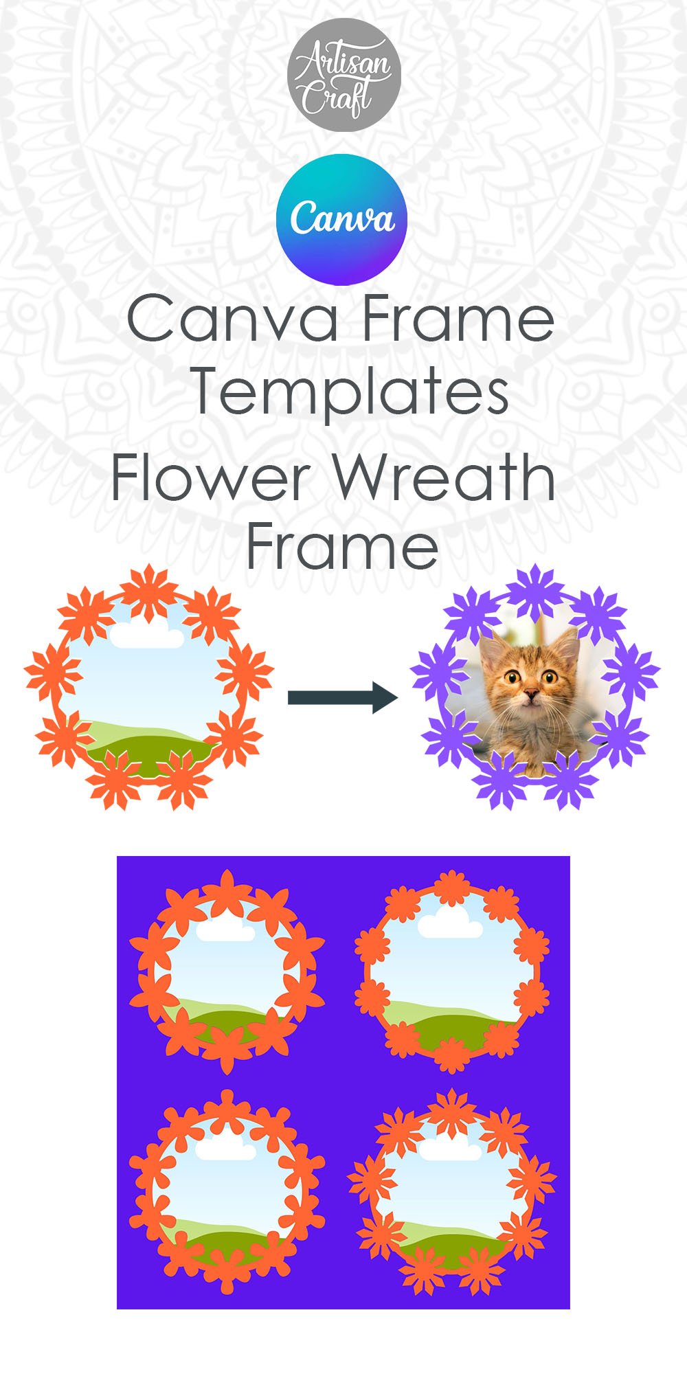 Canva Flower Frame | floral wreath | Canva template