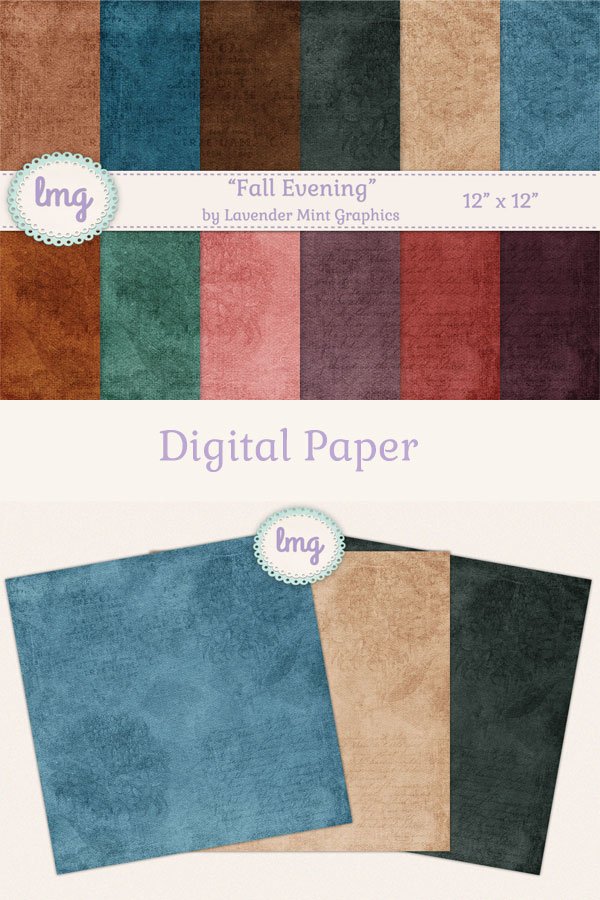 Fall Autumn Digital Scrapbook Papers for Scrapbookers