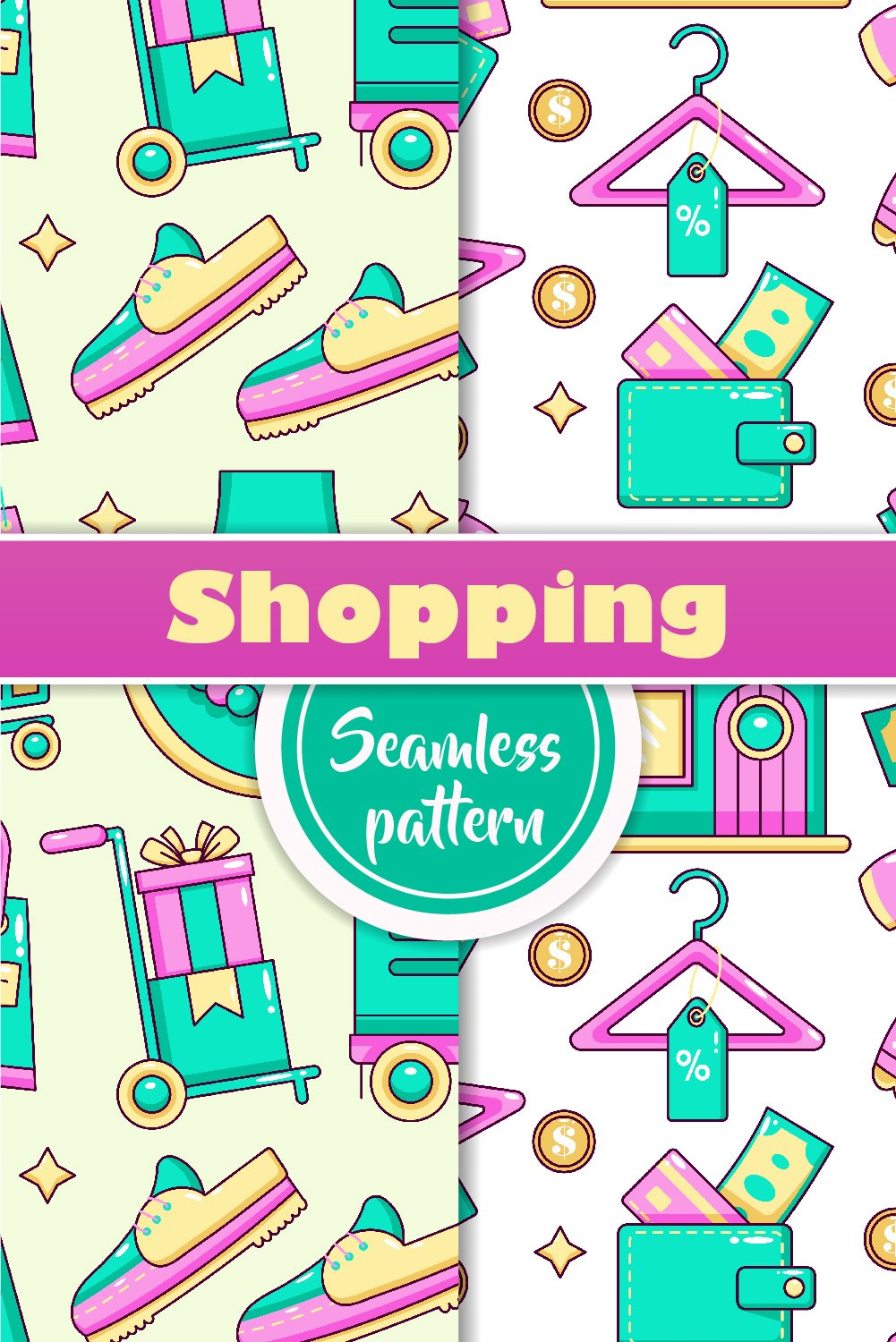 Shopping seamless pattern