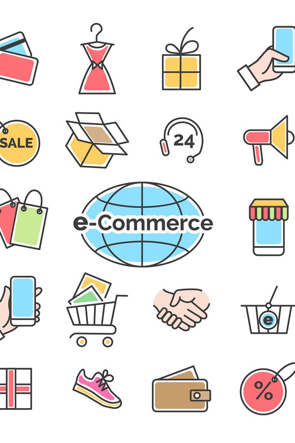 Ecommerce color line icons
