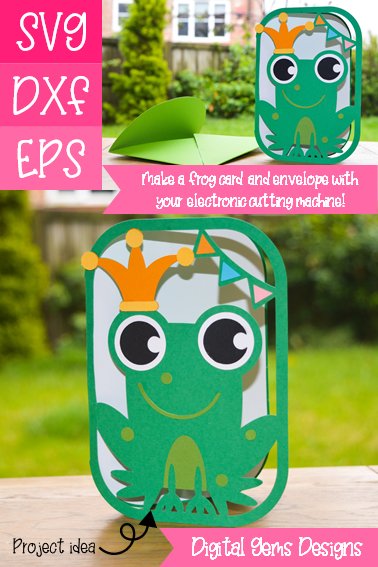 Frog card and envelope design SVG / DXF / EPS files