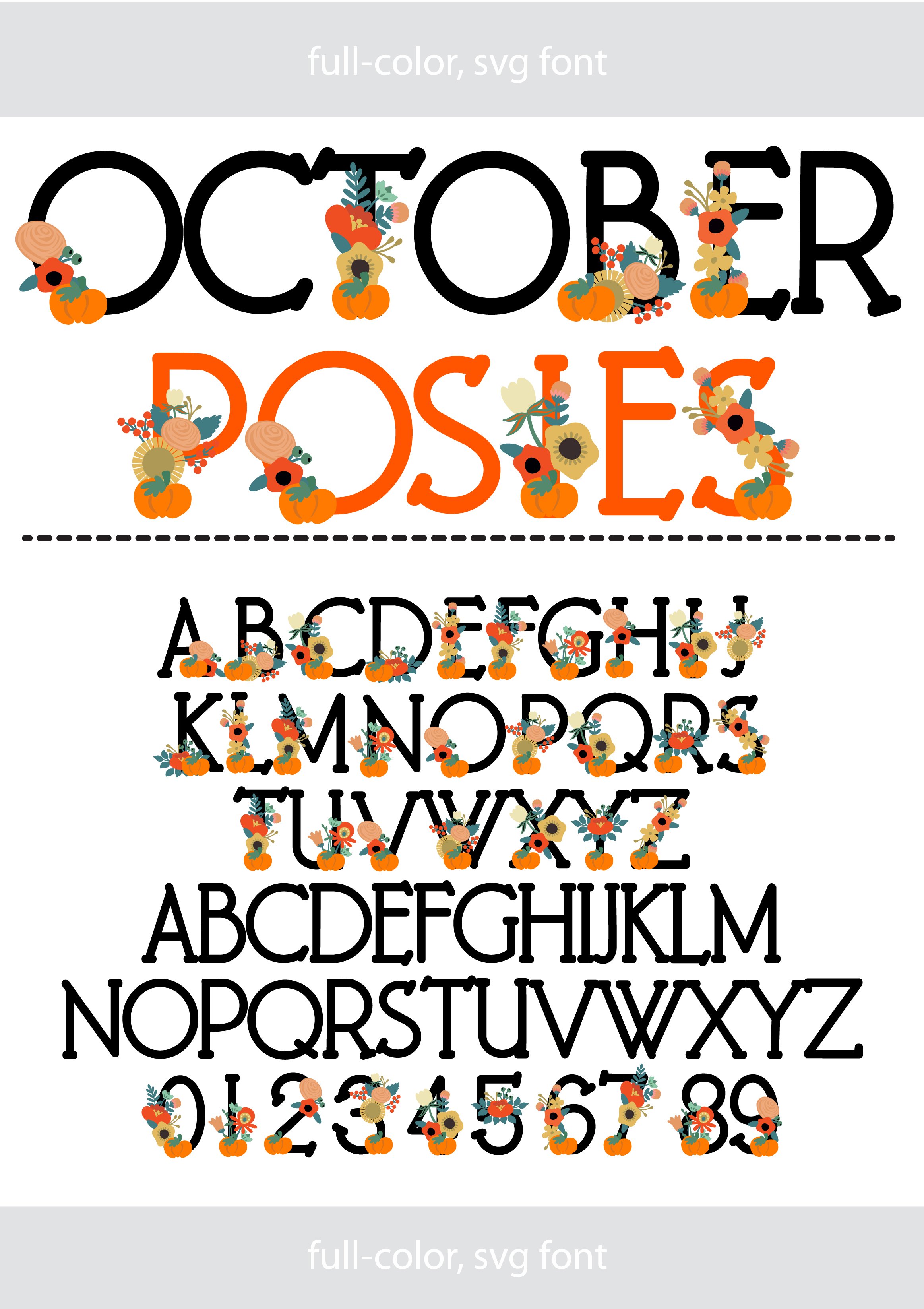 Full Color SVG Font great for autumn