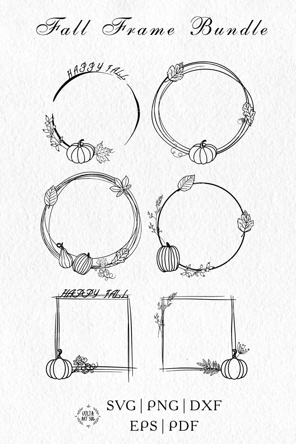 Fall wreath bundle svg, Hello fall svg, Autumn frames svg