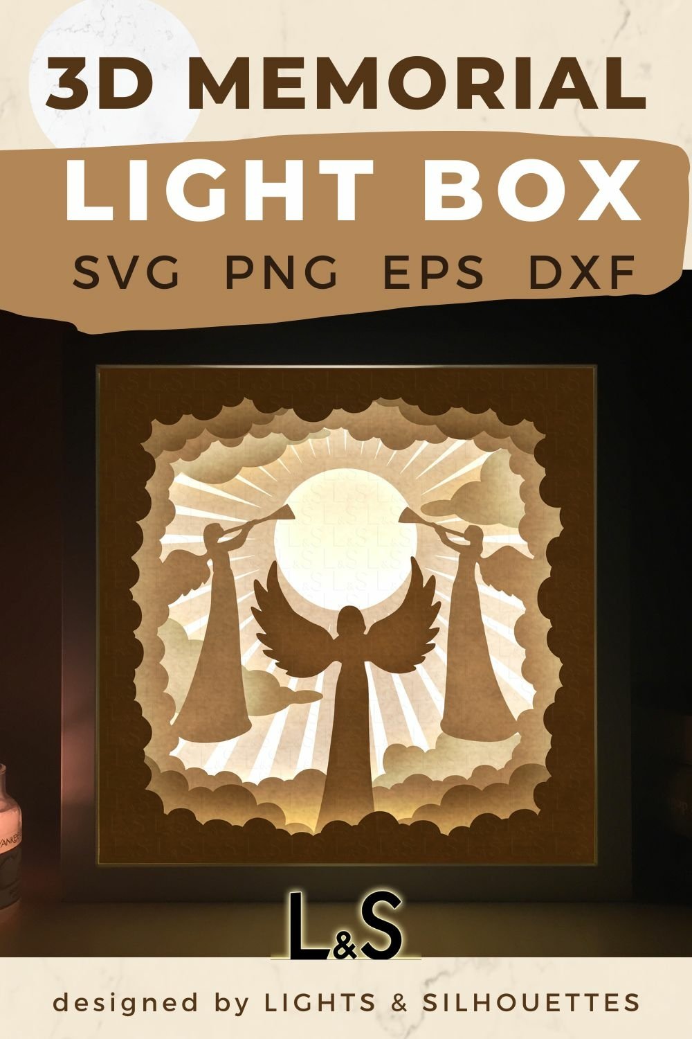 Angel SVG Cut File | 3D Papercut Light Box