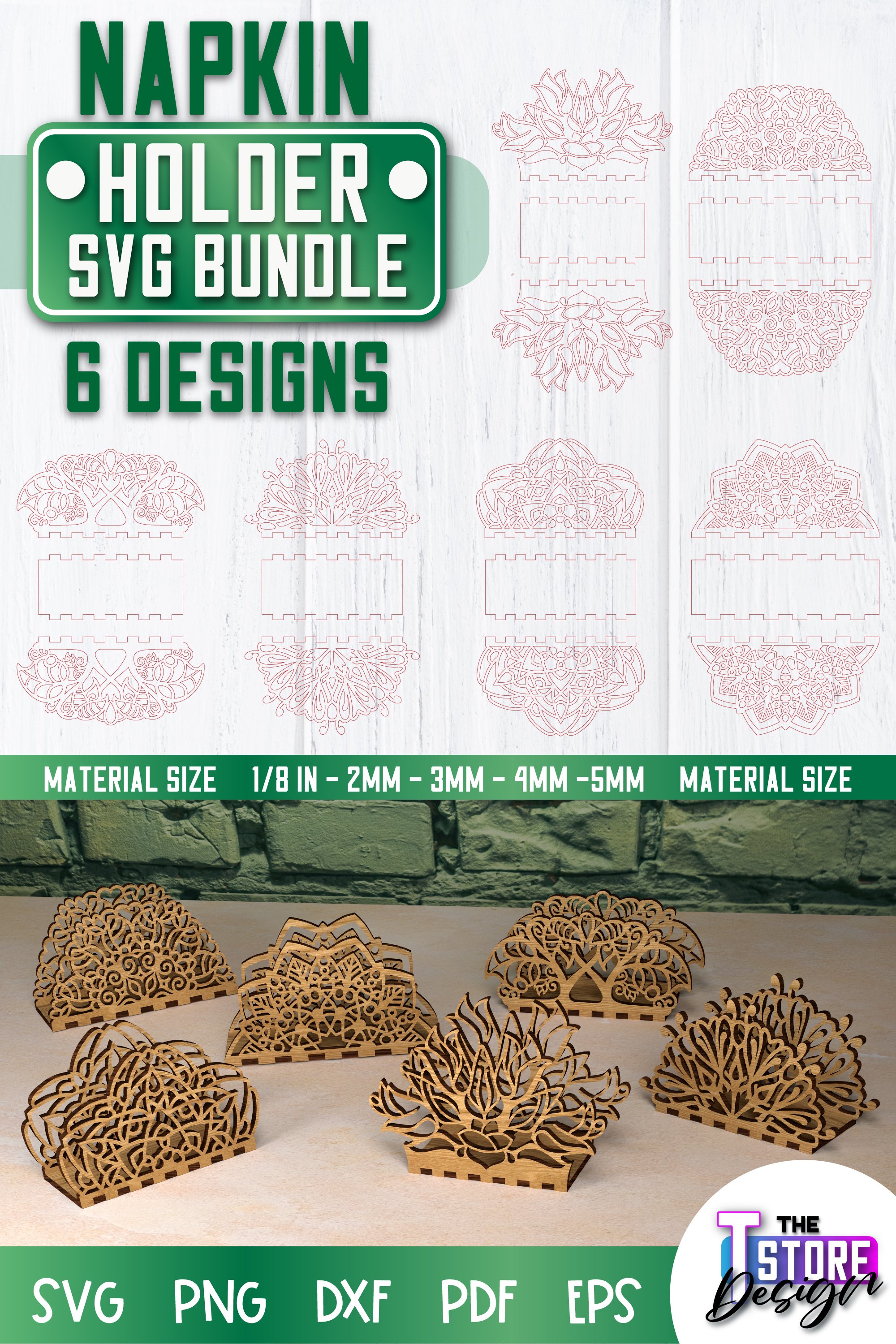 Napkin Holder Laser Cut SVG Bundle | Home SVG Design | CNC