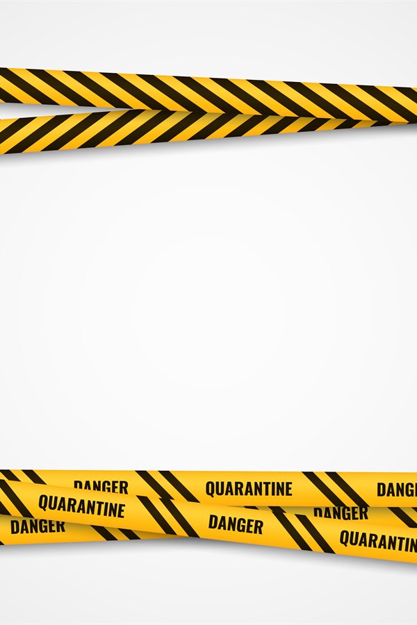 Warning yellow ribbons. Dangerous stripes banner, attention