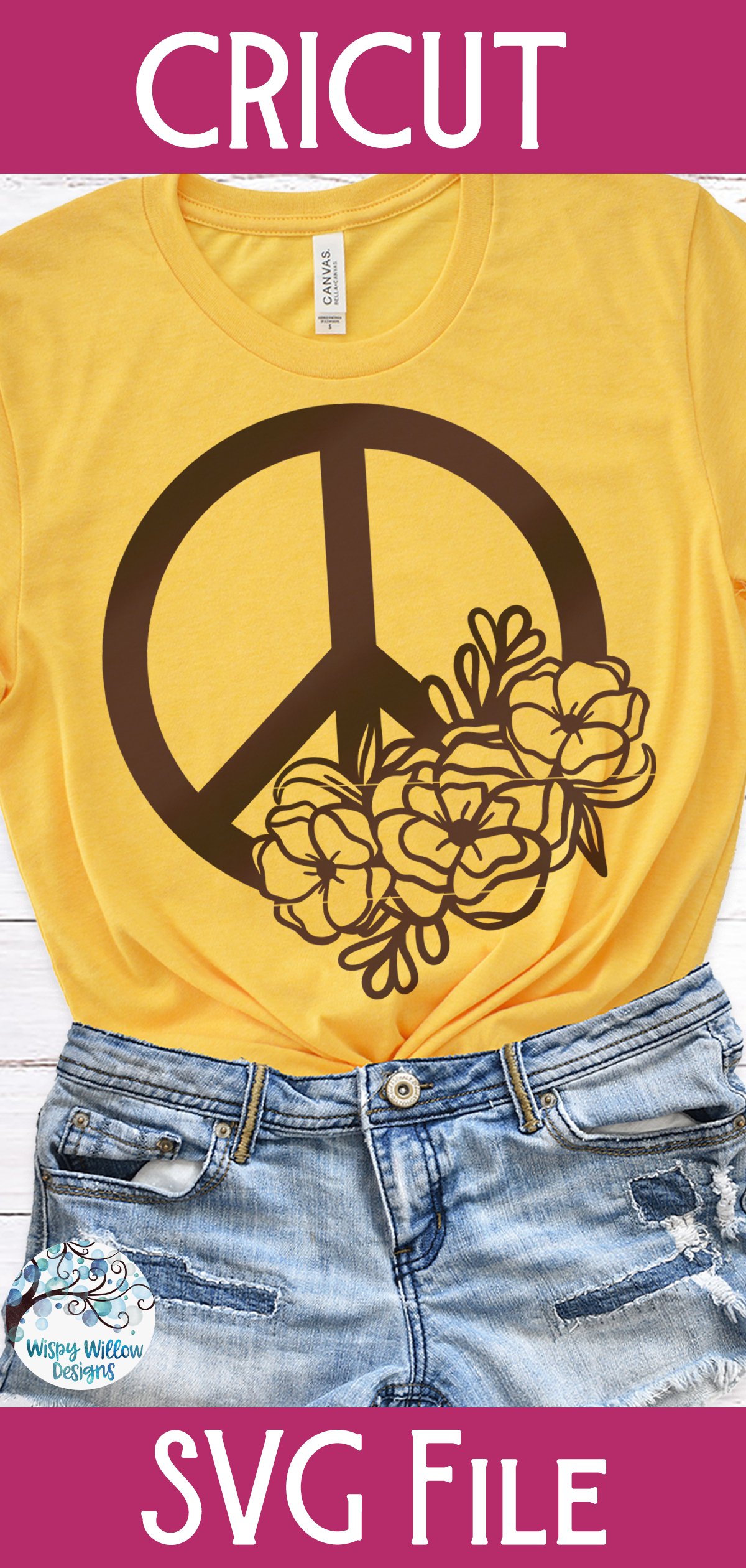 Peace Sign with Flowers SVG (1301943)