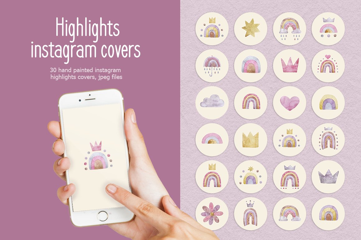 Rainbows instagram highlights covers, rainbows highlights
