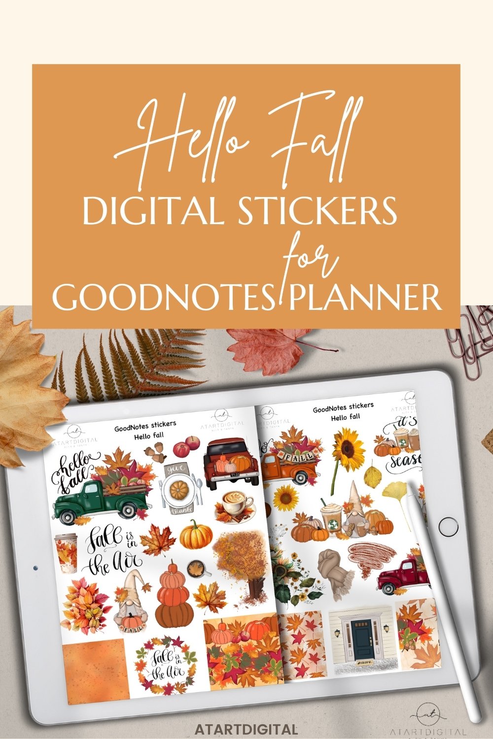 Hello Fall Goodnotes Digital Planner Stickers