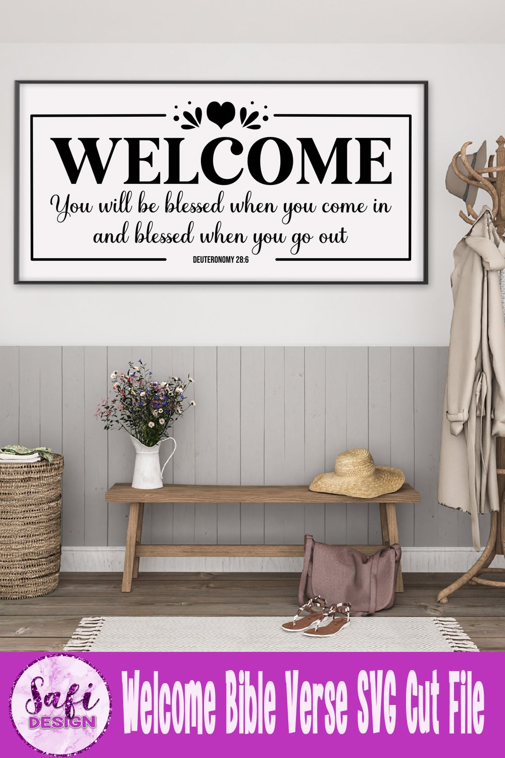 Welcome Bible Verse Sign SVG - Deuteronomy 28:6