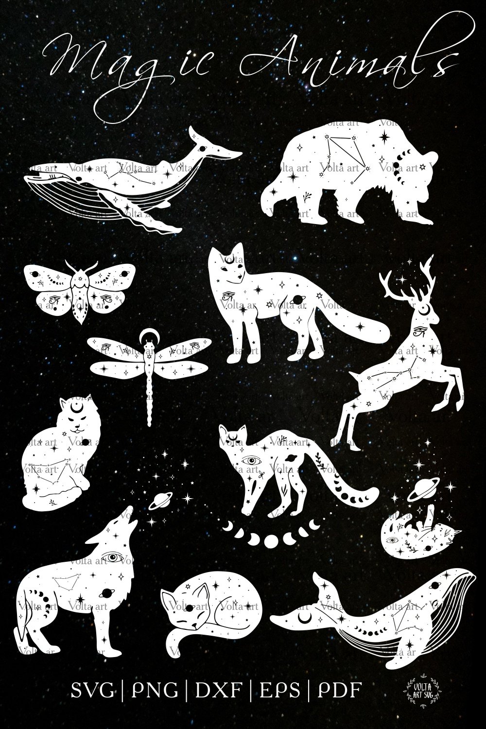Esoteric Animal Svg Bundle, Celestial Animals Svg, Mystical