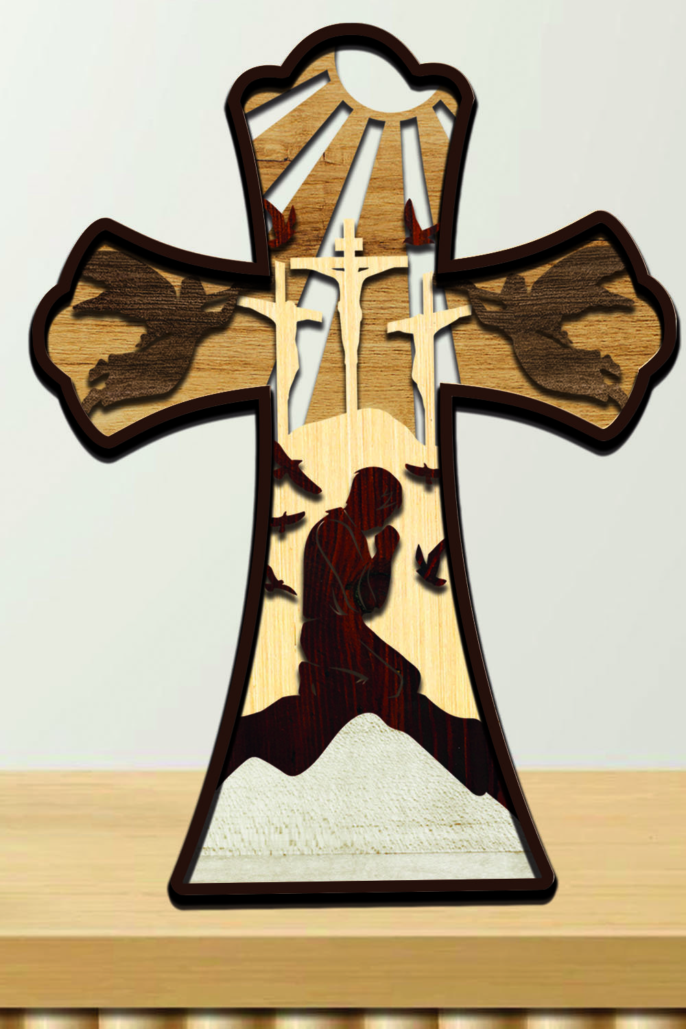 Christian Cross, Multilayer Cut Template