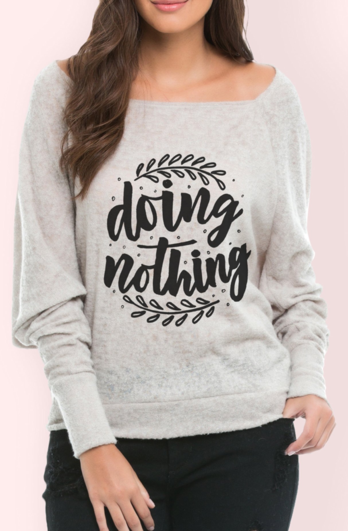 Positive quote Doing nothing. Hand draw lettering