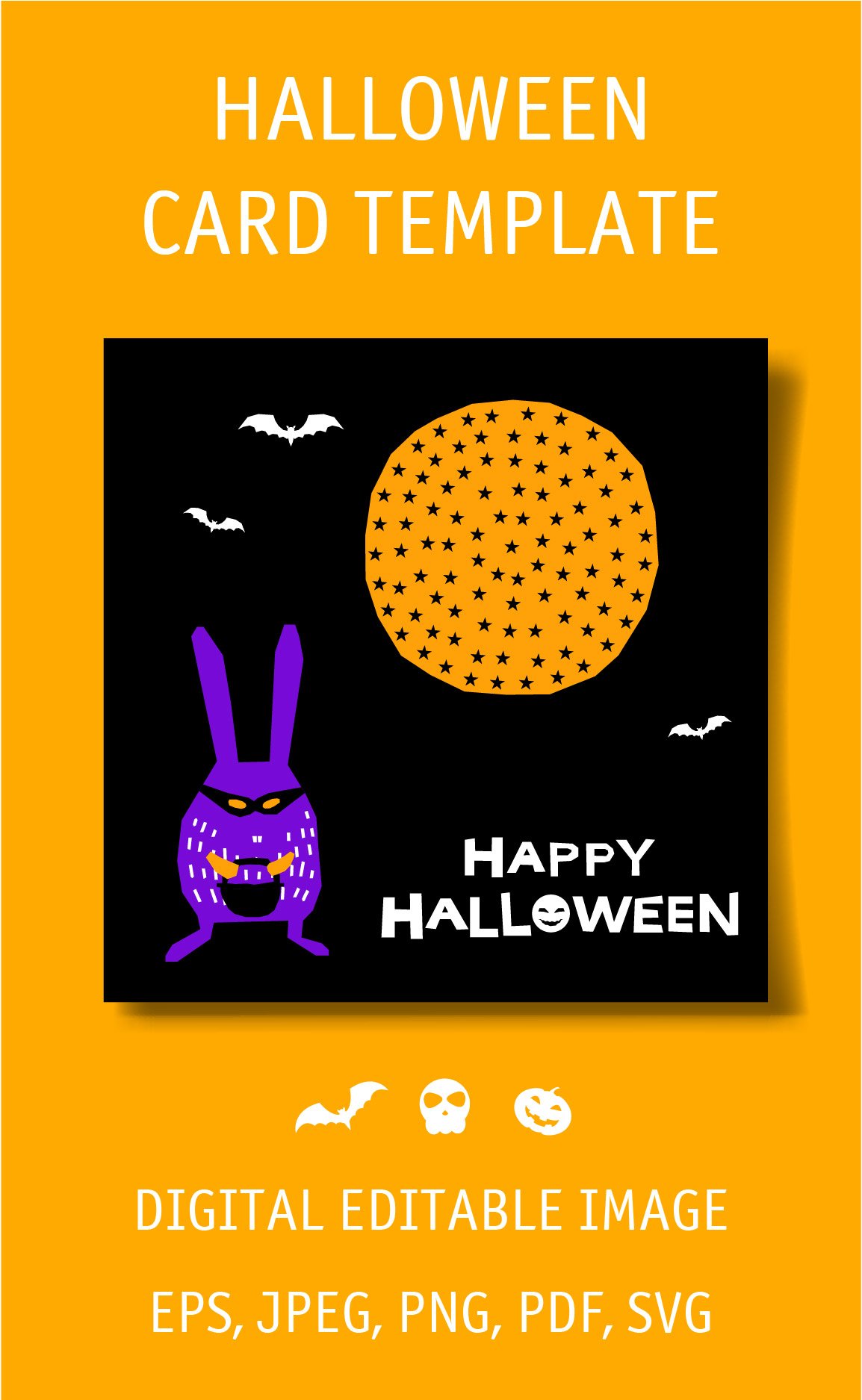 Happy halloween card. Digital editable print. (869780)