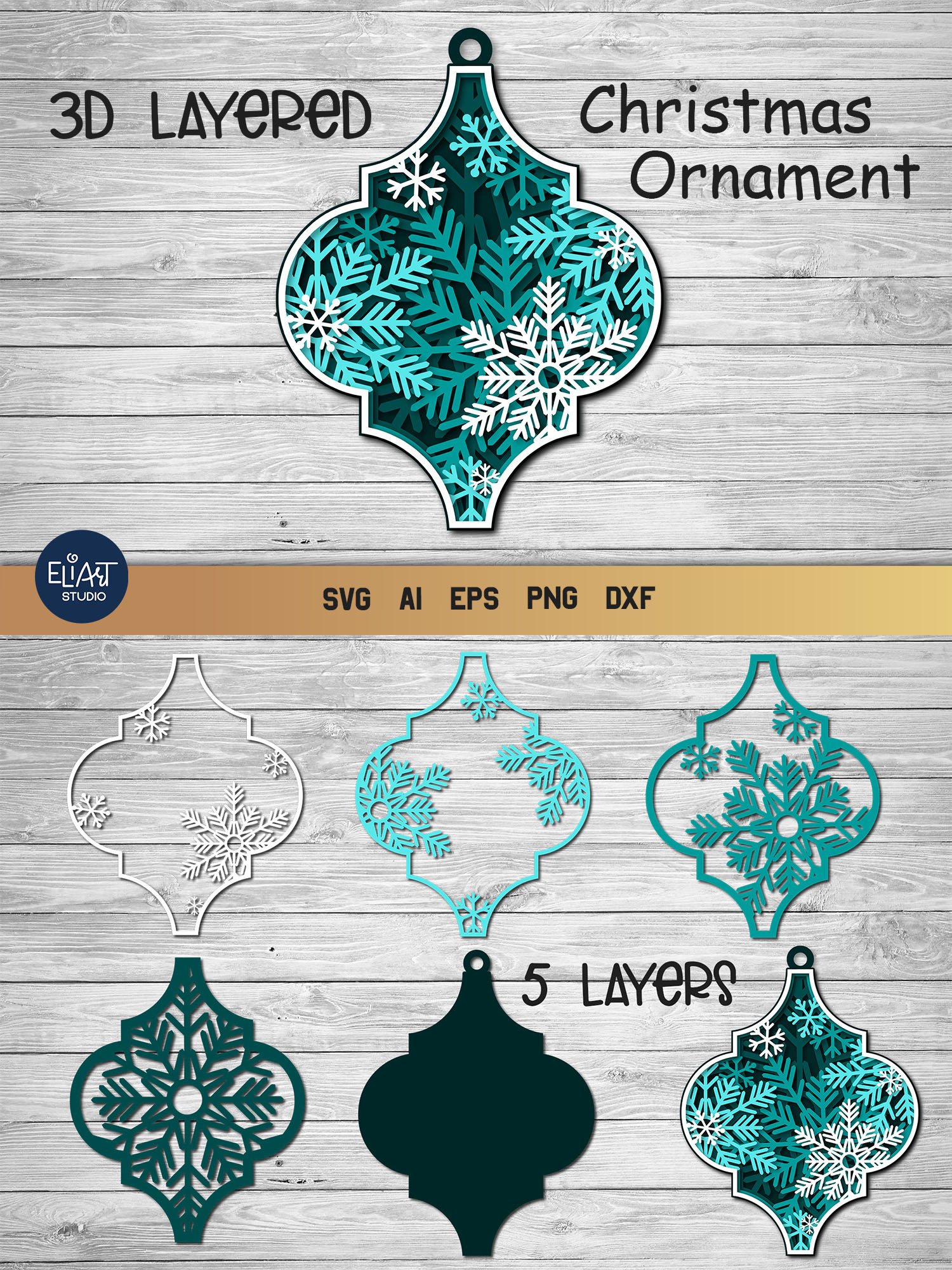 Arabesque Tile Ornament SVG | 3D Layered SVG (1635810)