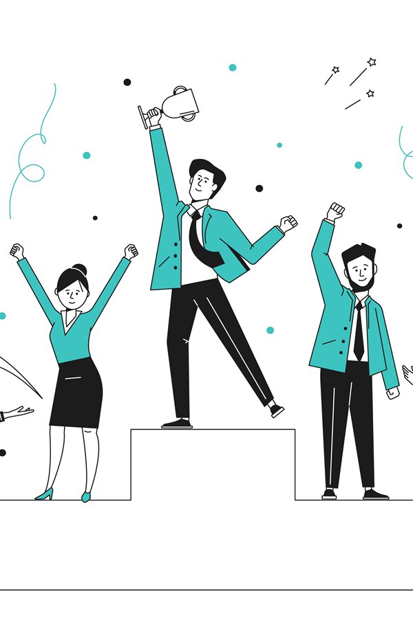 Winner ranking concept. Corporate business awards, company g