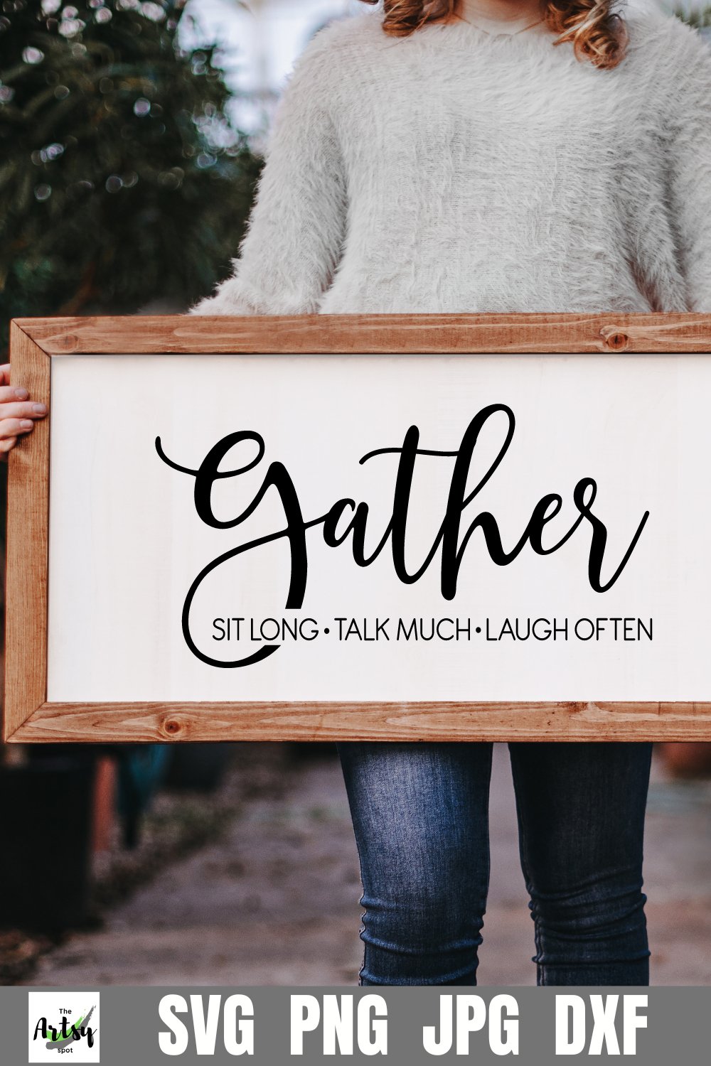 Gather svg for wood sign or decal, Farmhouse Decor, family