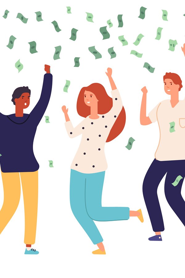 People money rain. Happy persons raining money (1188678)