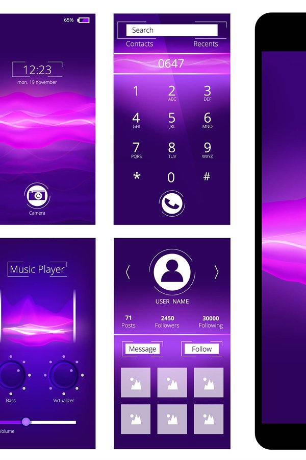 Mobile ui. Design template interface of smartphone applicati