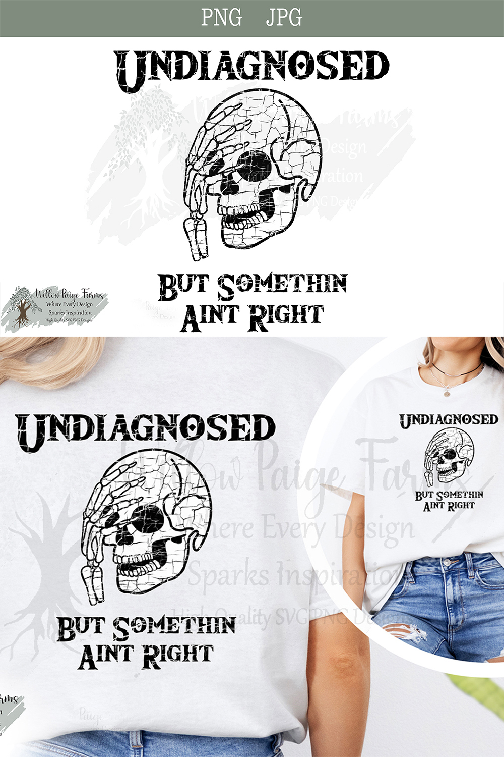 Undiagnosed But Somethin Ain't right skeleton funny goth