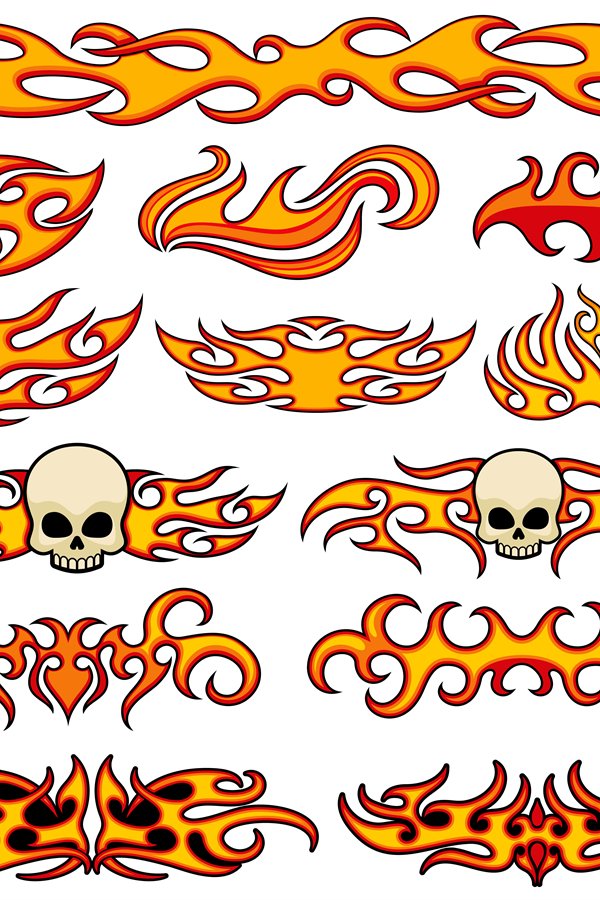 Vehicle car and bike color vinyl decals isolated vector set