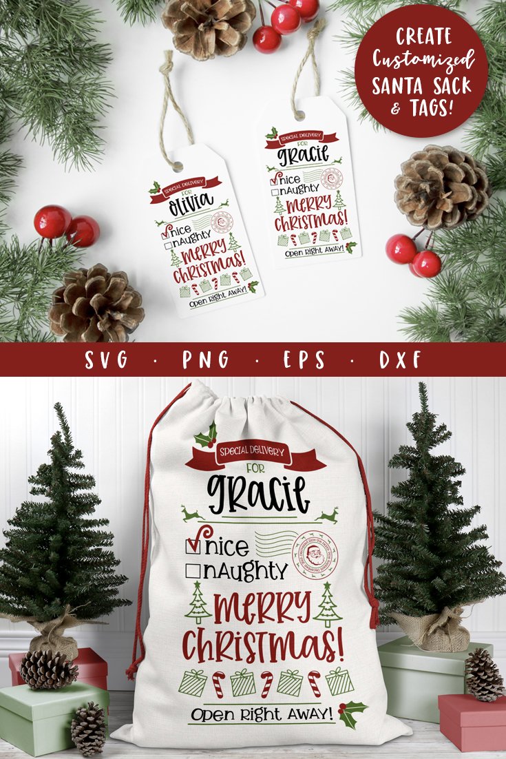 Santa Sack SVG, Santa Sack Cut File