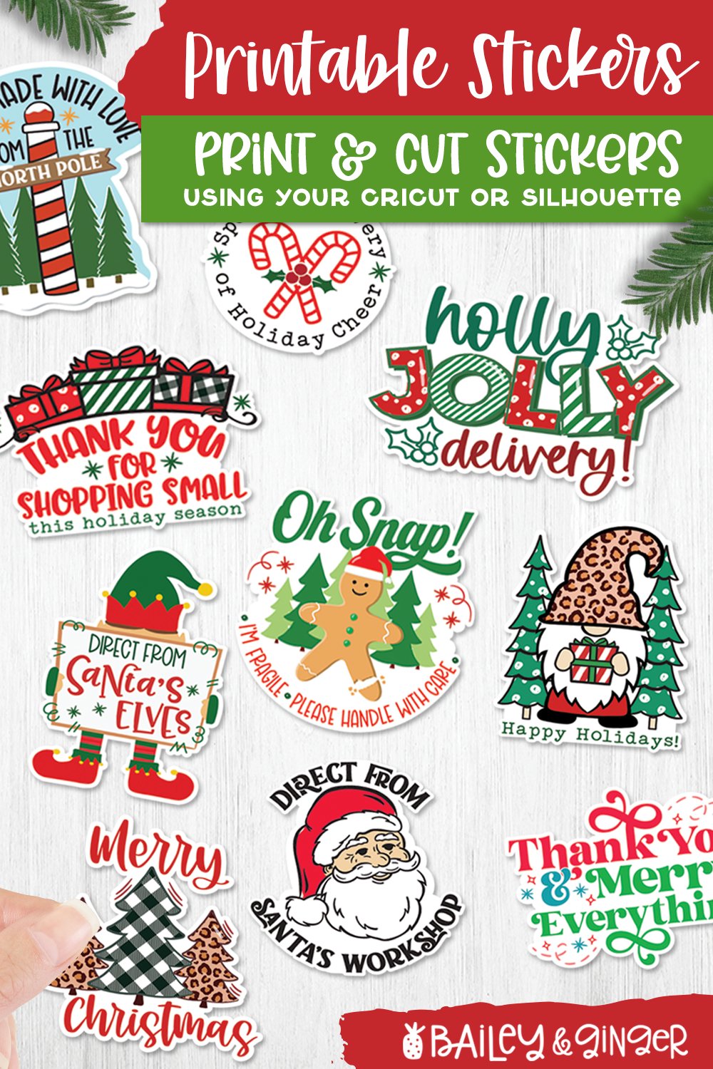 Christmas Packaging Print and Cut Stickers