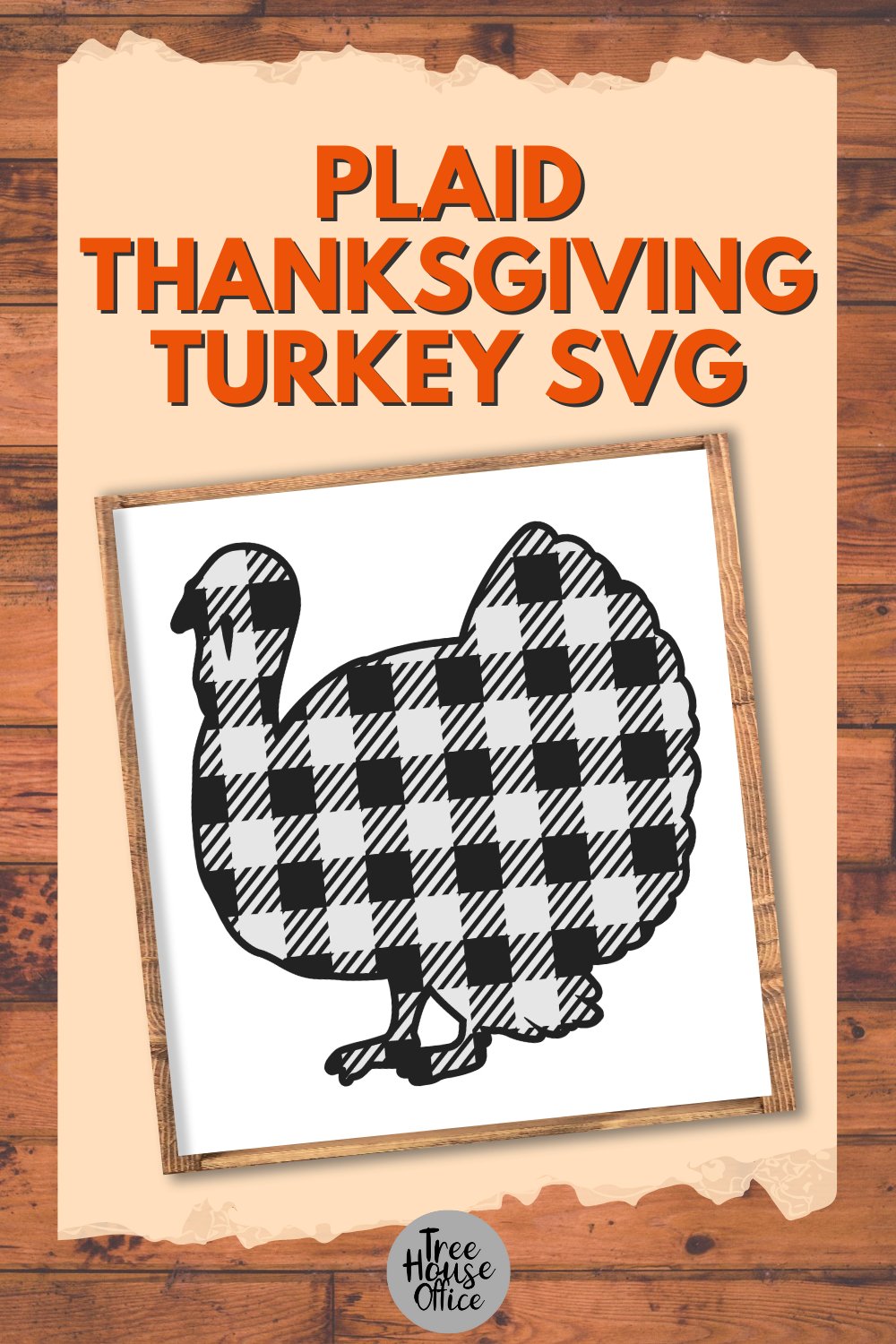 Plaid Thanksgiving Turkey SVG, Buffalo Plaid Turkey Svg