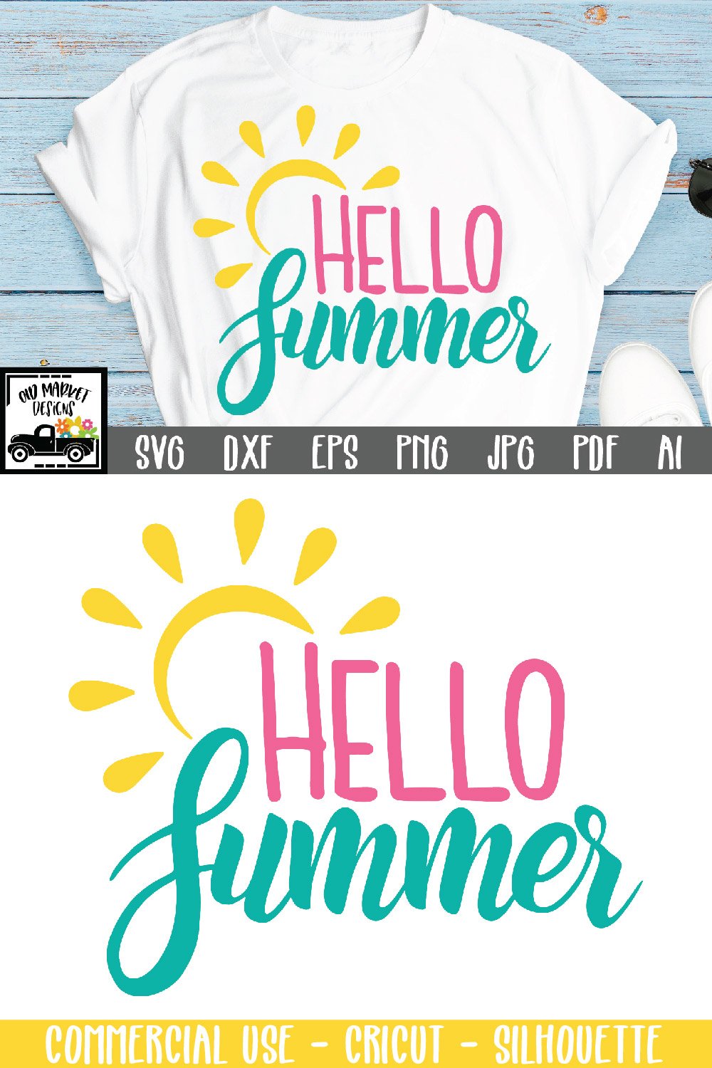 Hello Summer SVG Cut File - Summer SVG