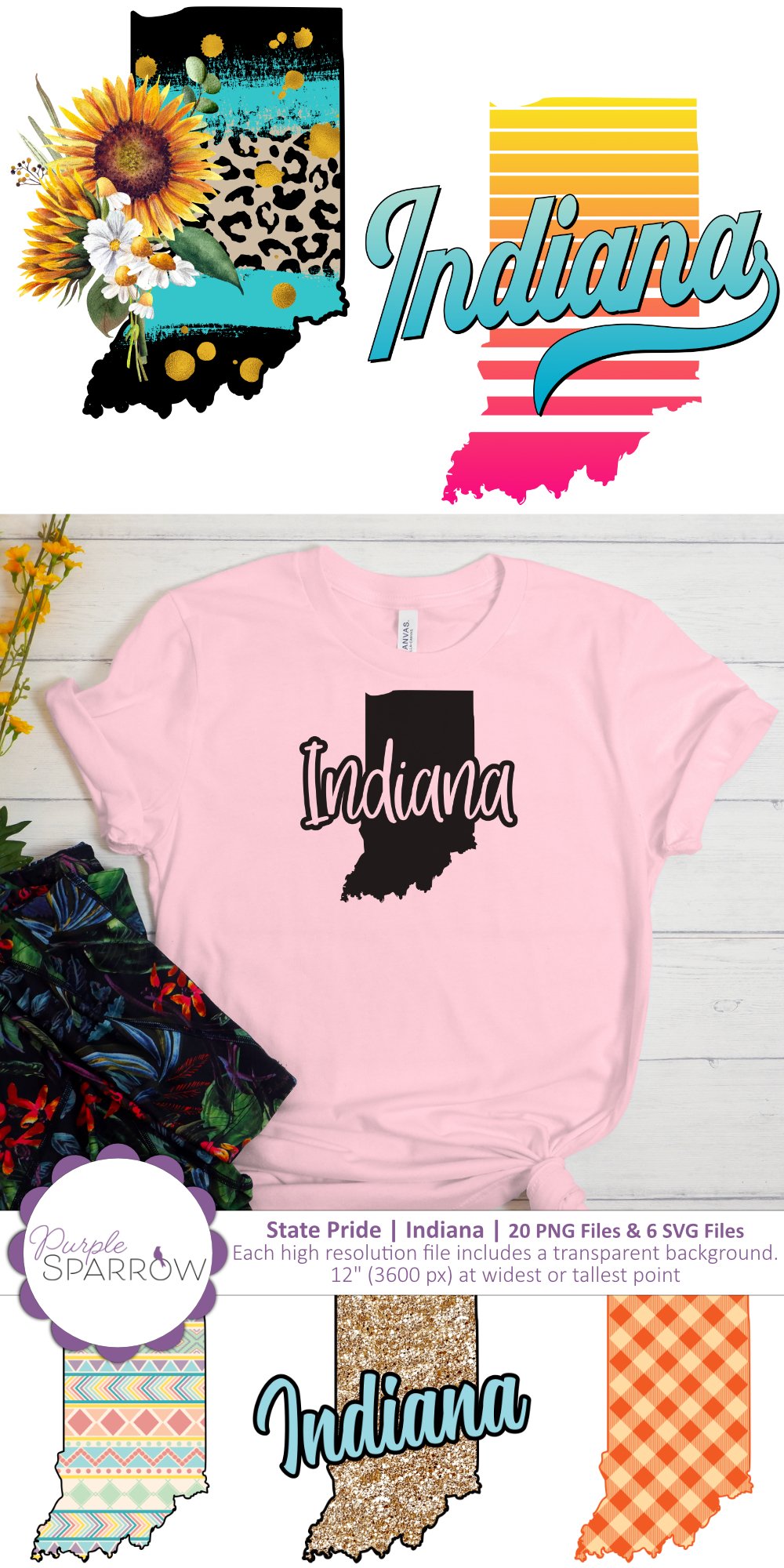 State Pride | Indiana | 20 PNG Files and 6 SVG Files