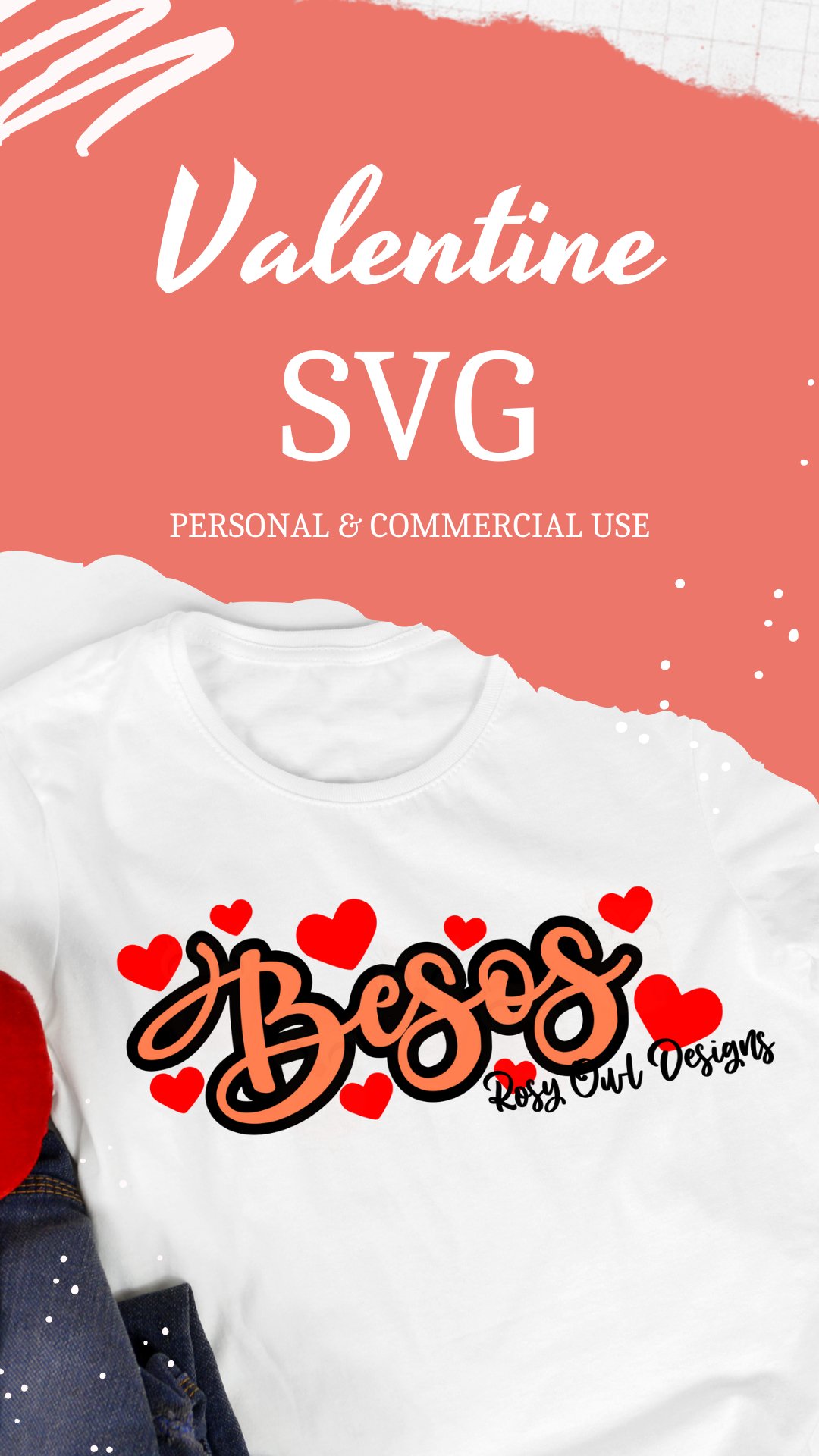 Besos SVG | Kisses | Valentine | Hearts | Love | Latinx