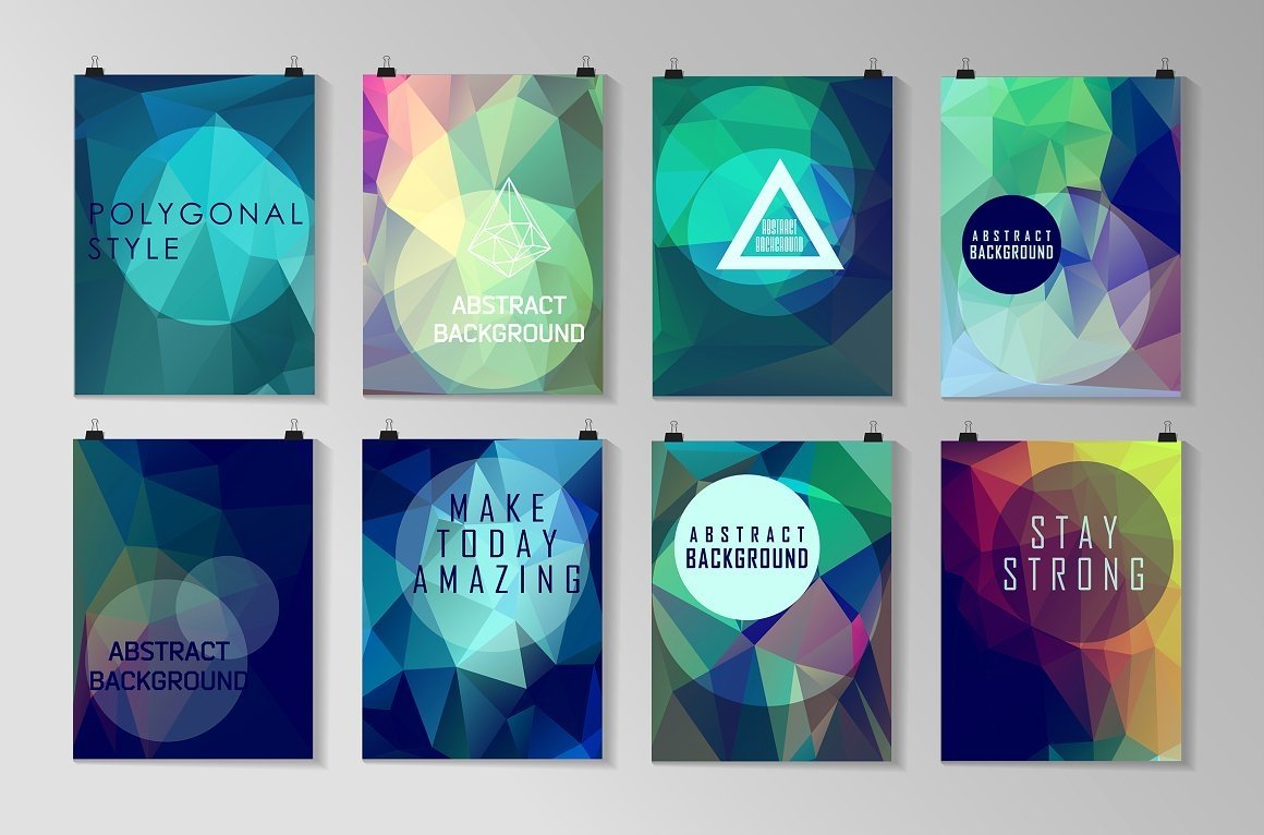 Set of polygonal poster