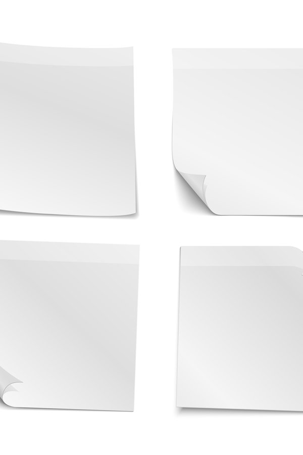 White blank stick note papers vector collection