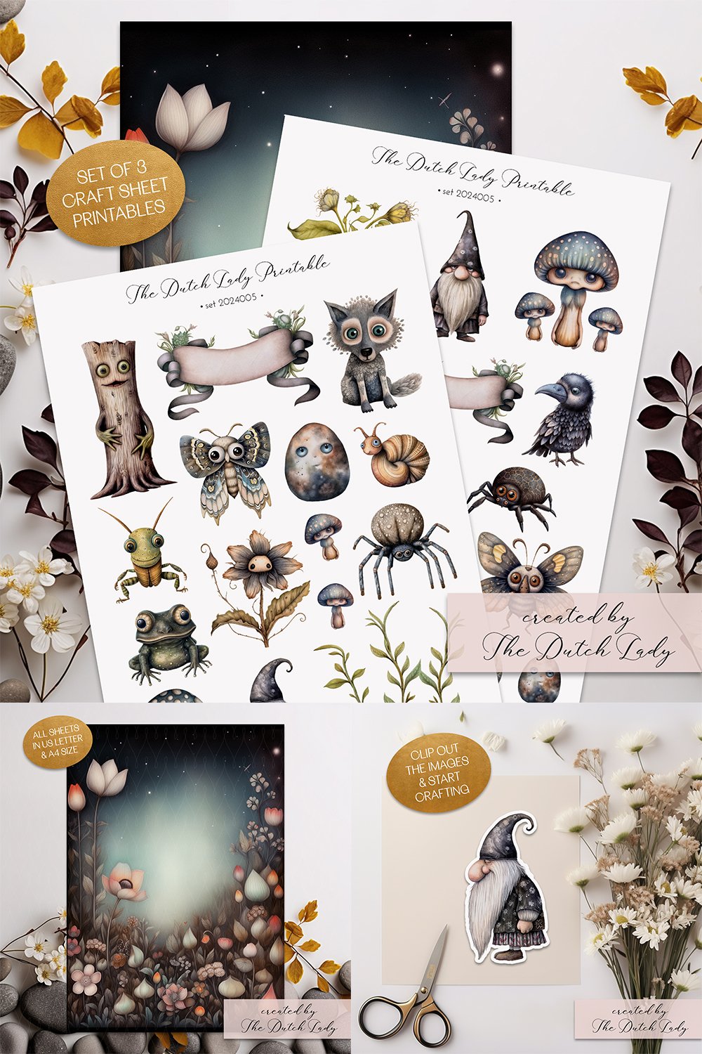 Garden Creatures Craft Sheet Set