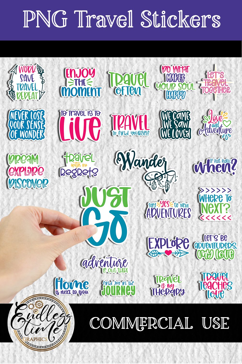 Travel Planner Sticker Bundle | 24 PNG Sticker Designs