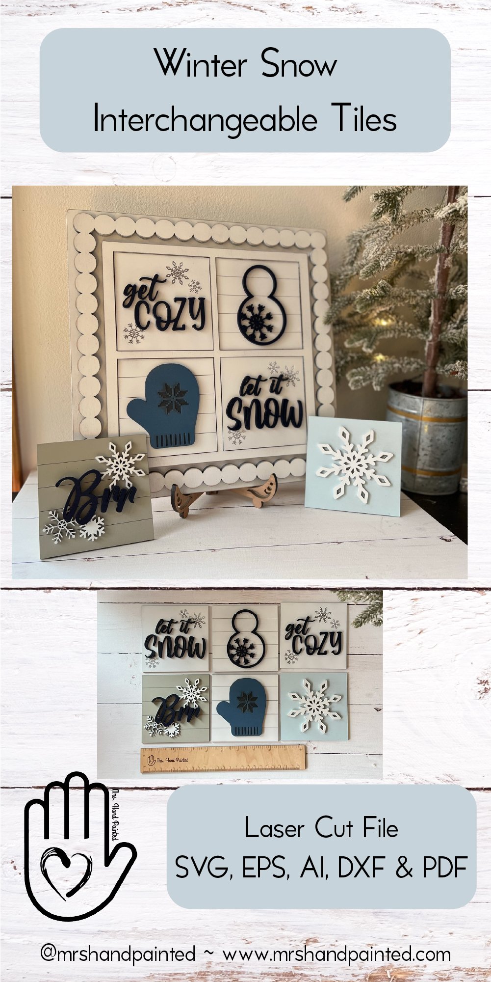 Winter Snow Ladder Sign Tiles