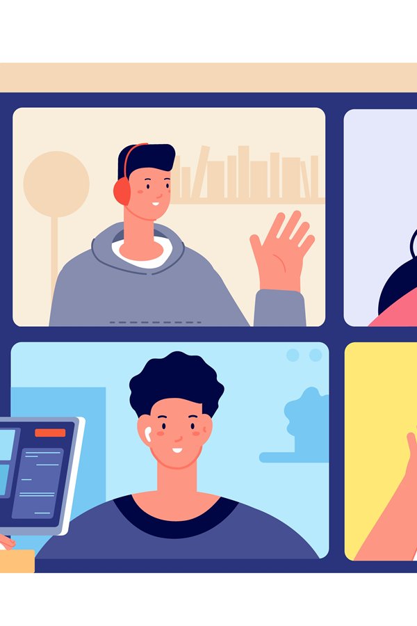 Online conference. Young client meeting, home business webin