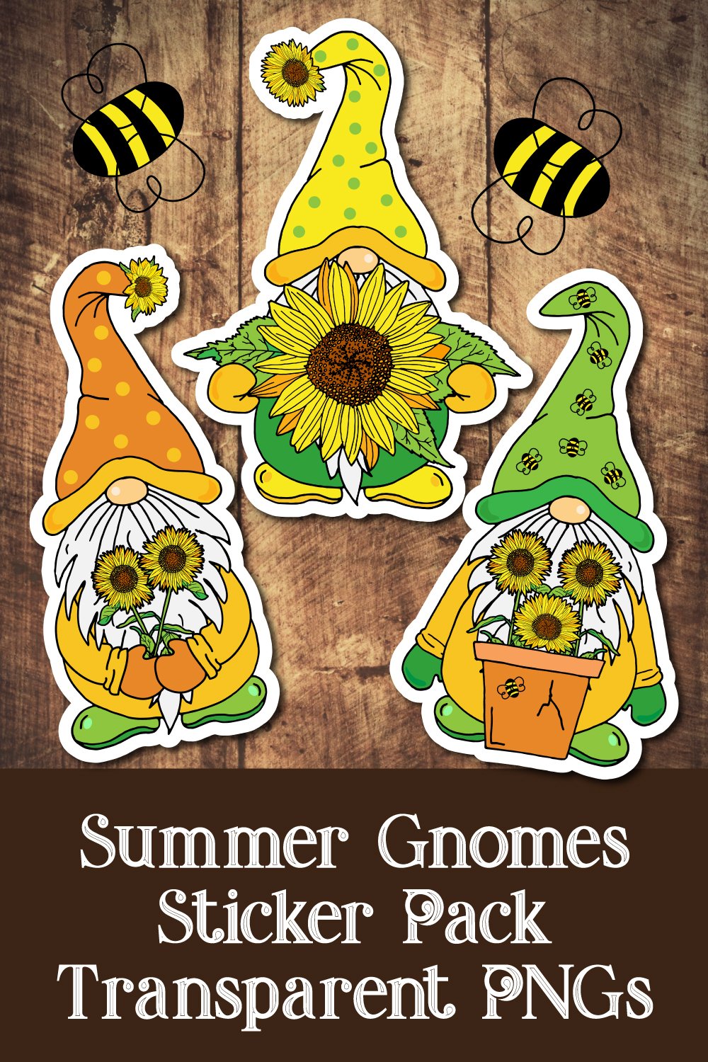 Summer Gnomes and Sunflowers Stickers | Summer Gnome Sticker